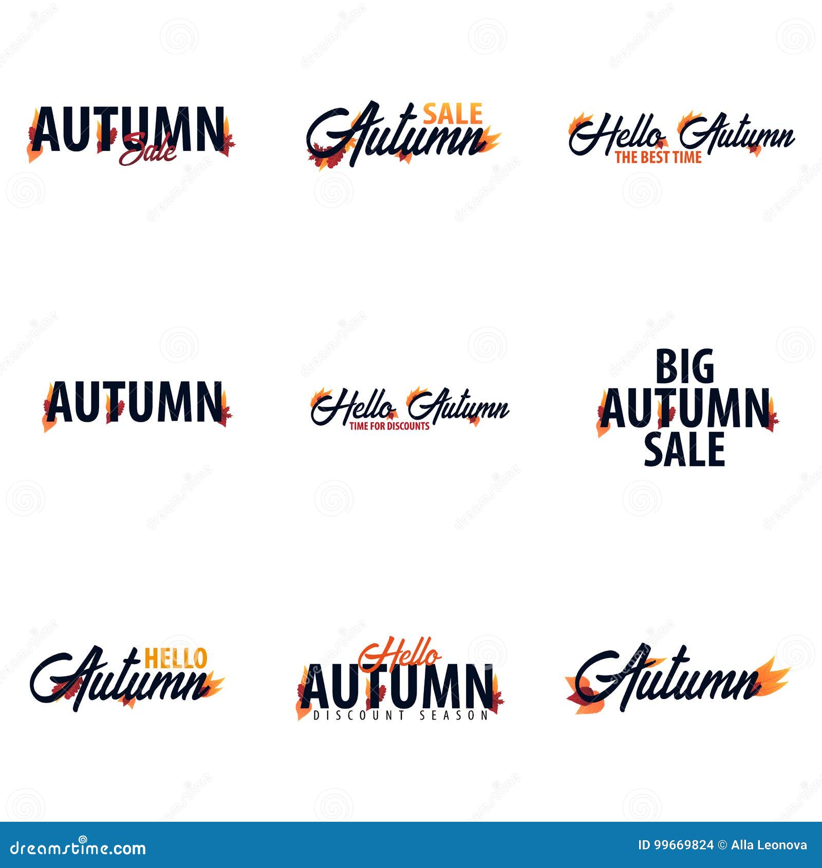 Autumn Fall Logo and Emblem. Vector Illustration. Stock Illustration ...