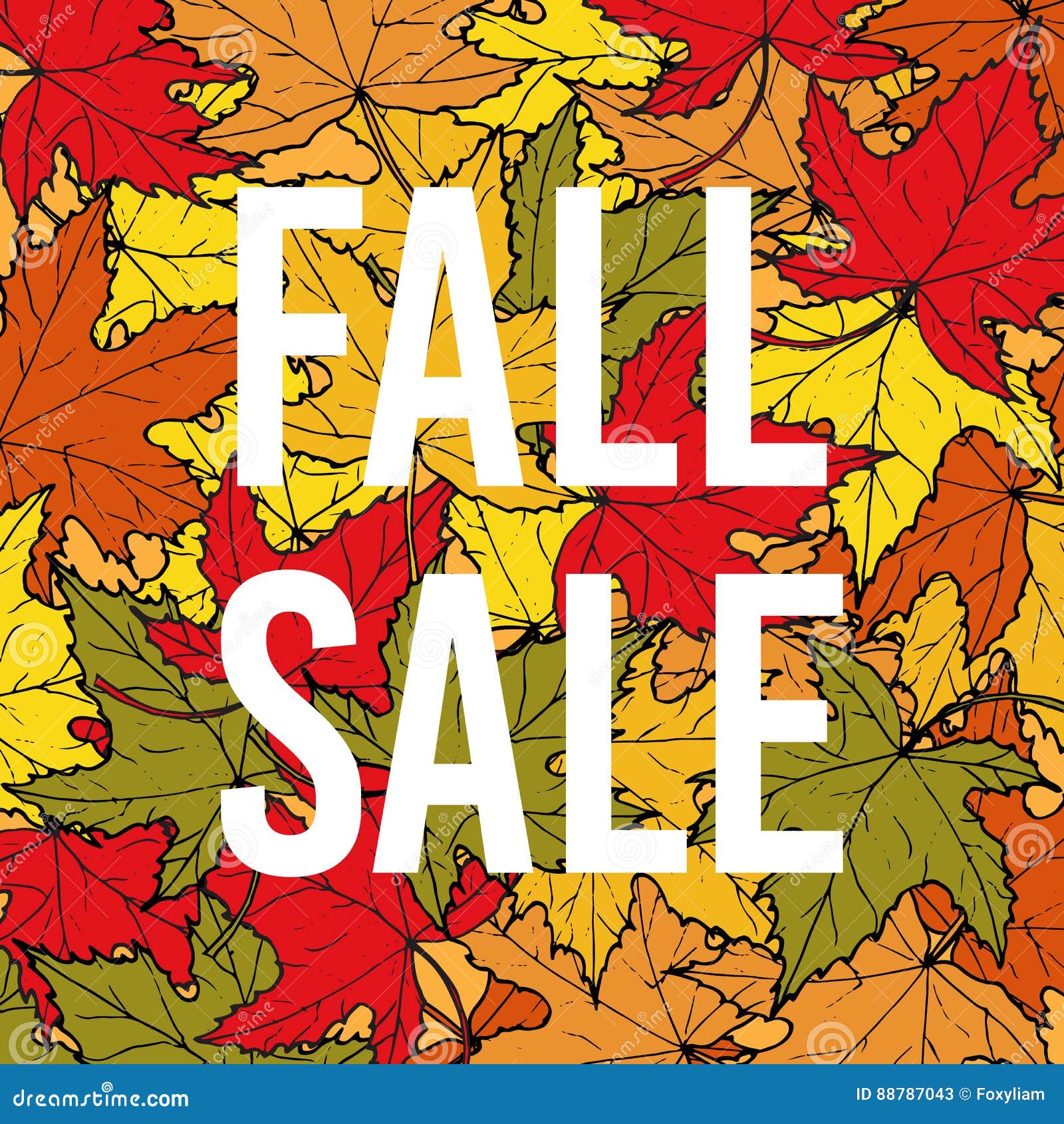 Autumn fall sale poster. stock vector. Illustration of banner - 88787043
