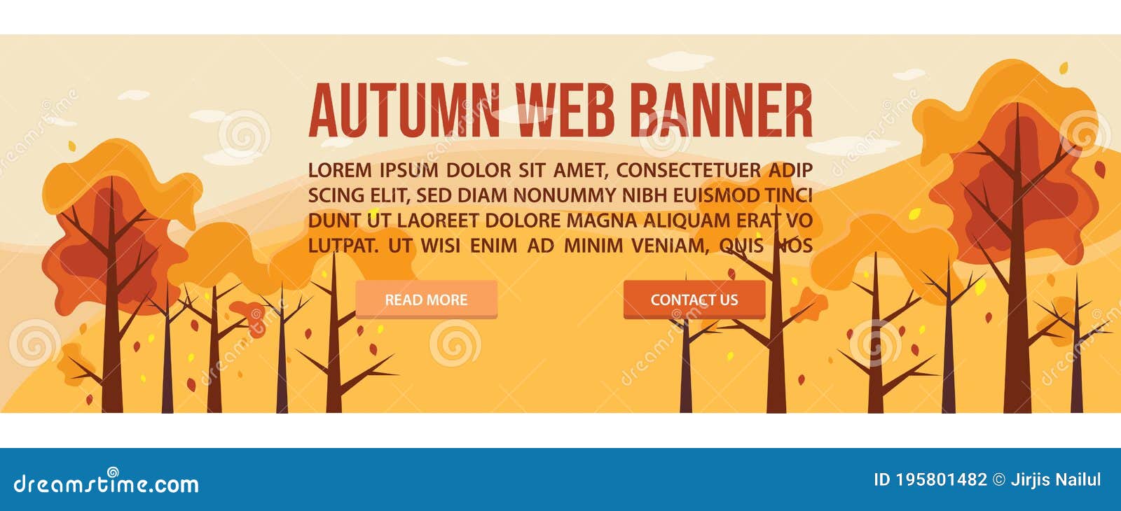 Autumn or Fall Web Banner Design Stock Vector - Illustration of landing ...