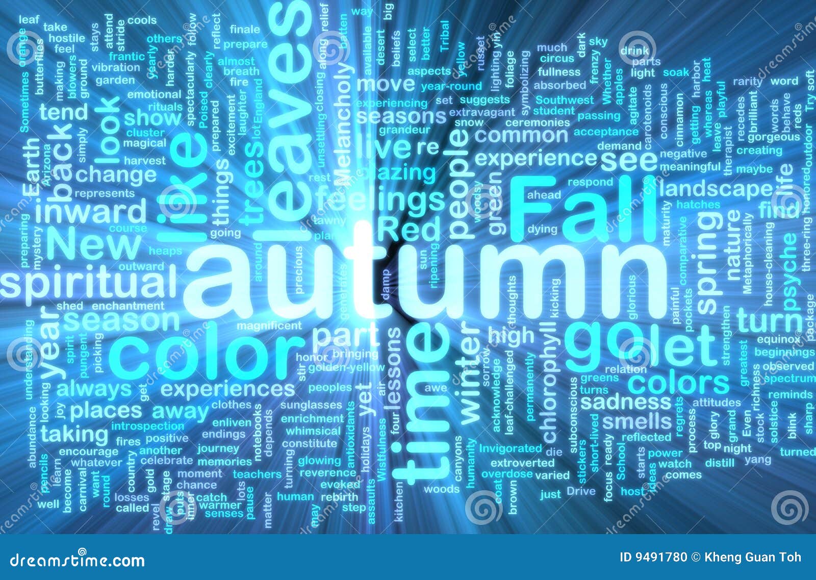 Autumn Fall Wordcloud Glowing Stock Illustration - Illustration of ...