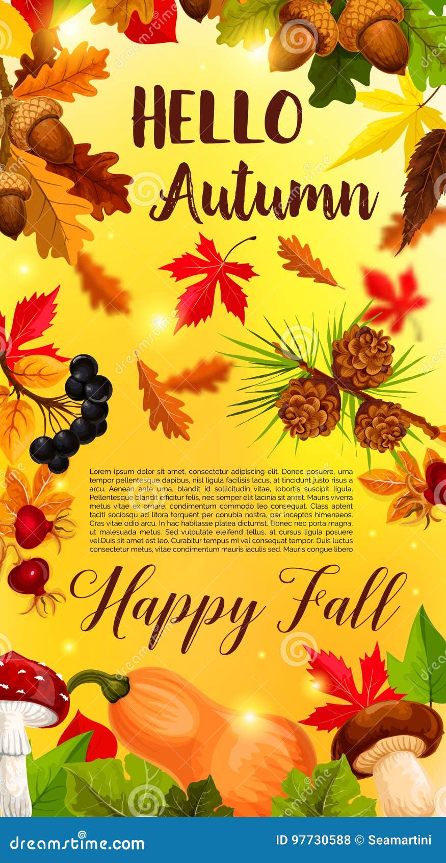 Autumn Falling Leaf September Forest Vector Banner Stock Vector ...