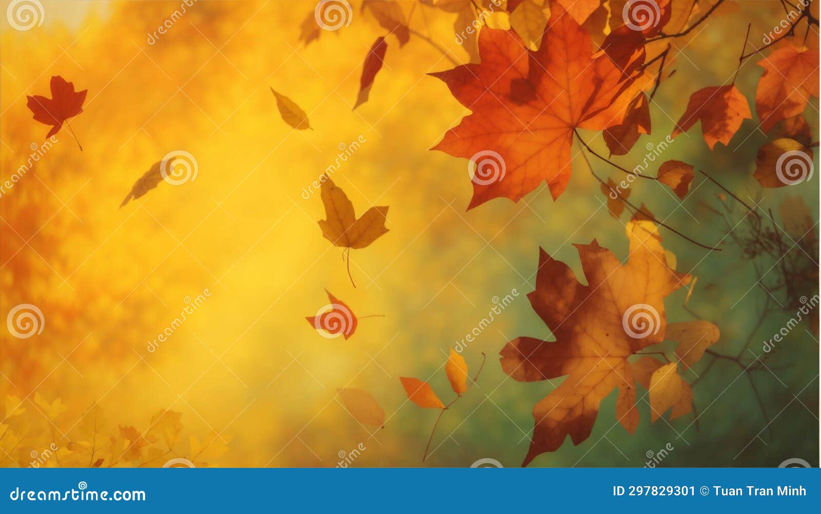 Autumn falling leaves stock illustration. Illustration of tree - 297829301