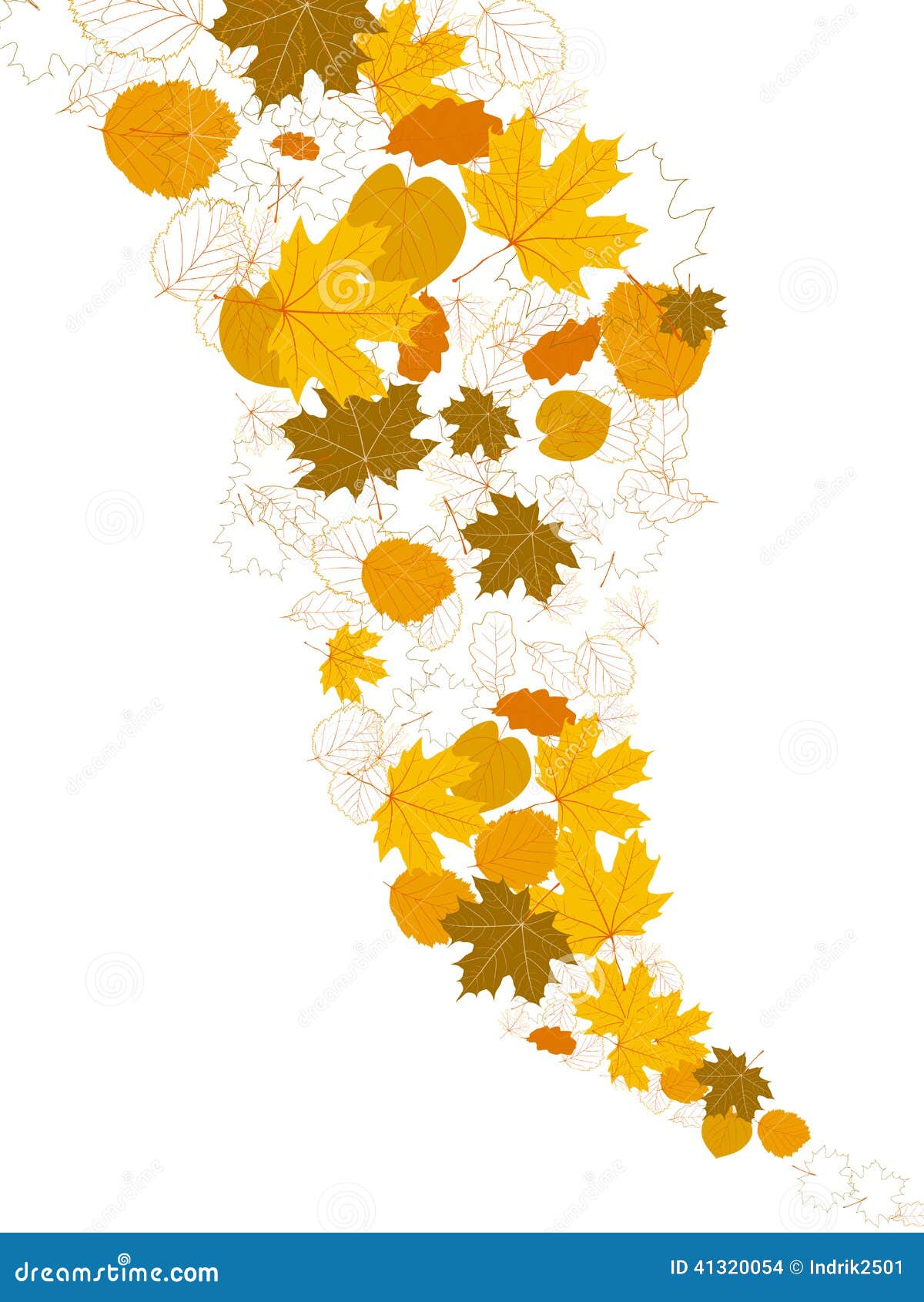 Autumn Falling Leaves Isolated. Plus EPS10 Stock Vector - Illustration ...