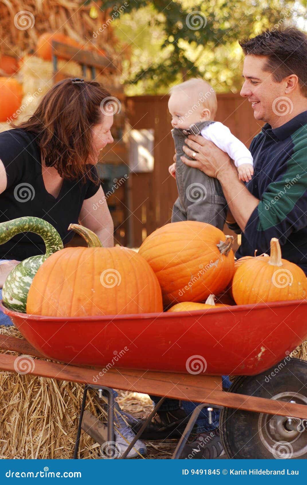 Autumn Family stock image. Image of pumpkin, smiling, happy - 9491845