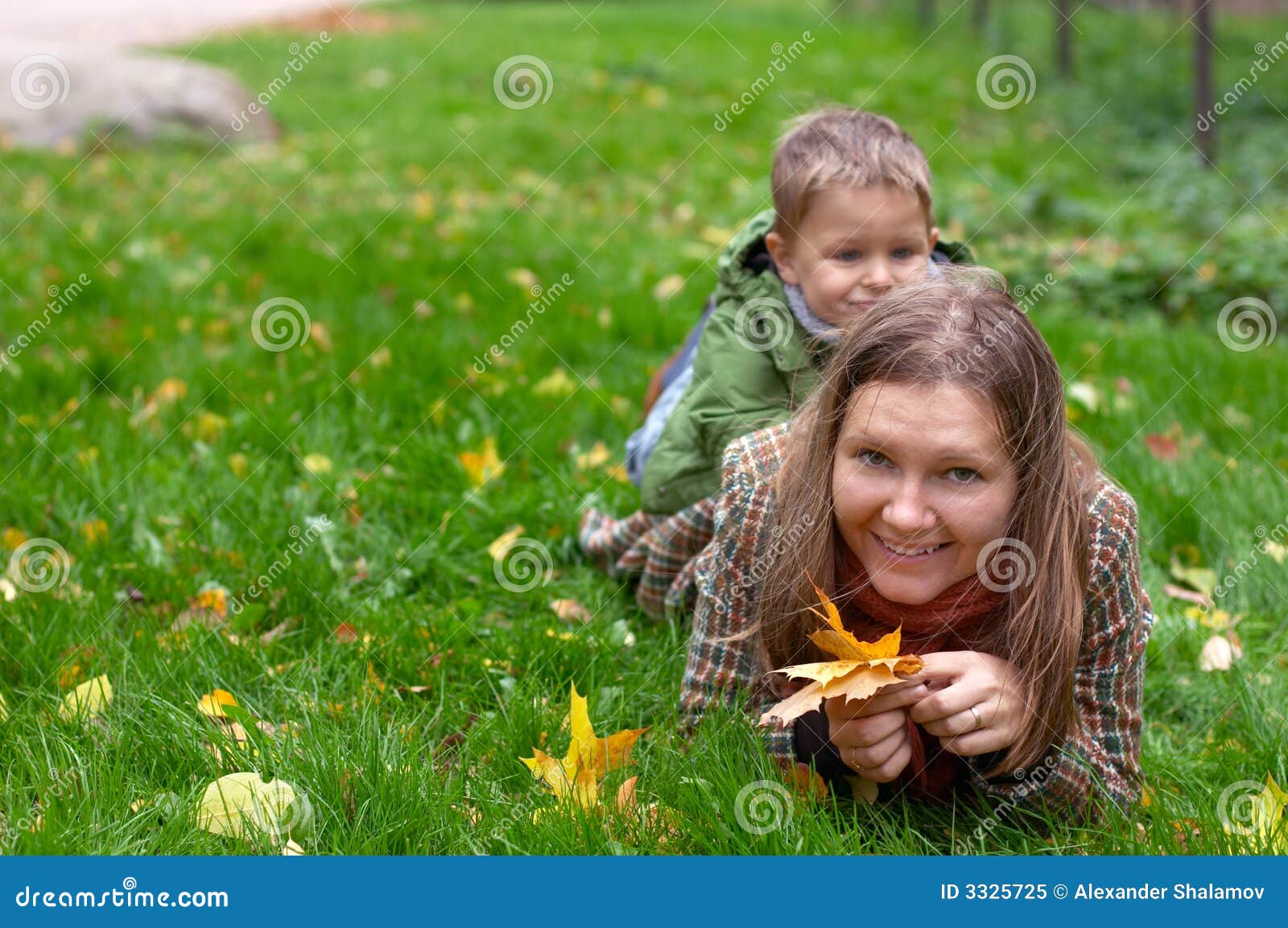 Autumn family fun stock image. Image of color, happy, nature - 3325725