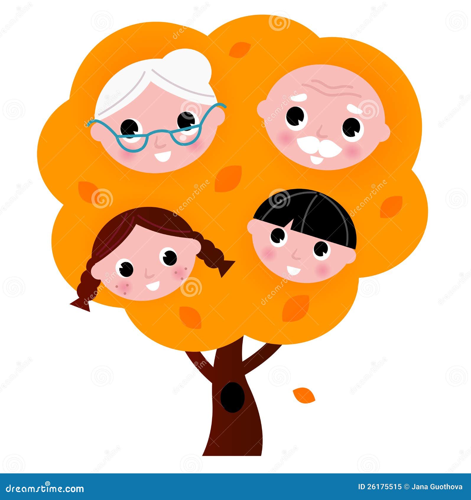 Autumn family tree stock vector. Illustration of clan - 26175515
