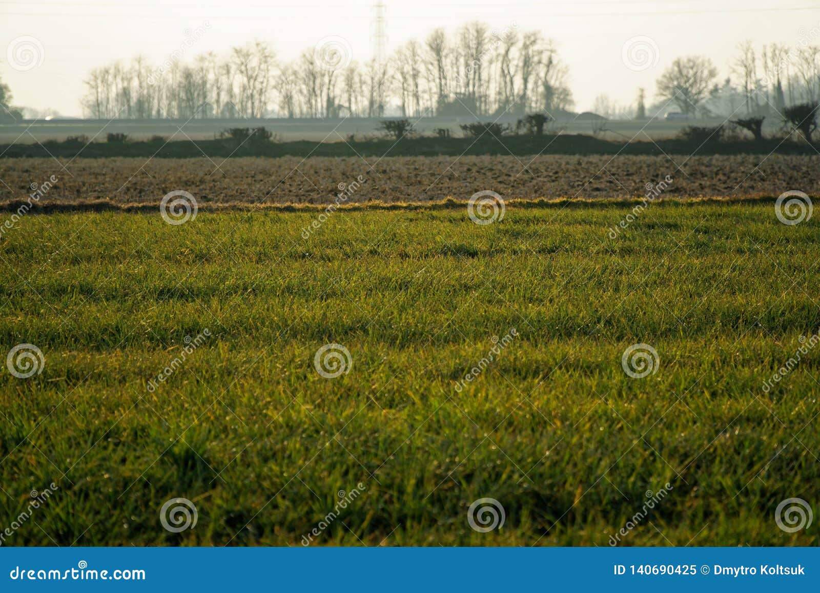 Autumn Farm Field, Sunset in Morning Stock Image - Image of horizon ...