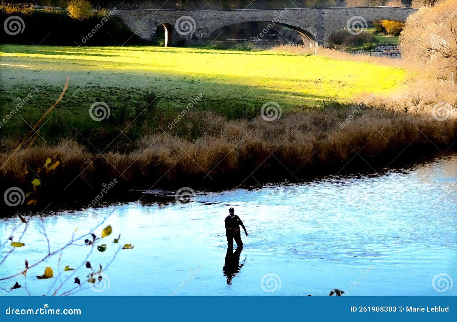Autumn Fisherman in the Semois, Belgian River Editorial Stock Photo ...
