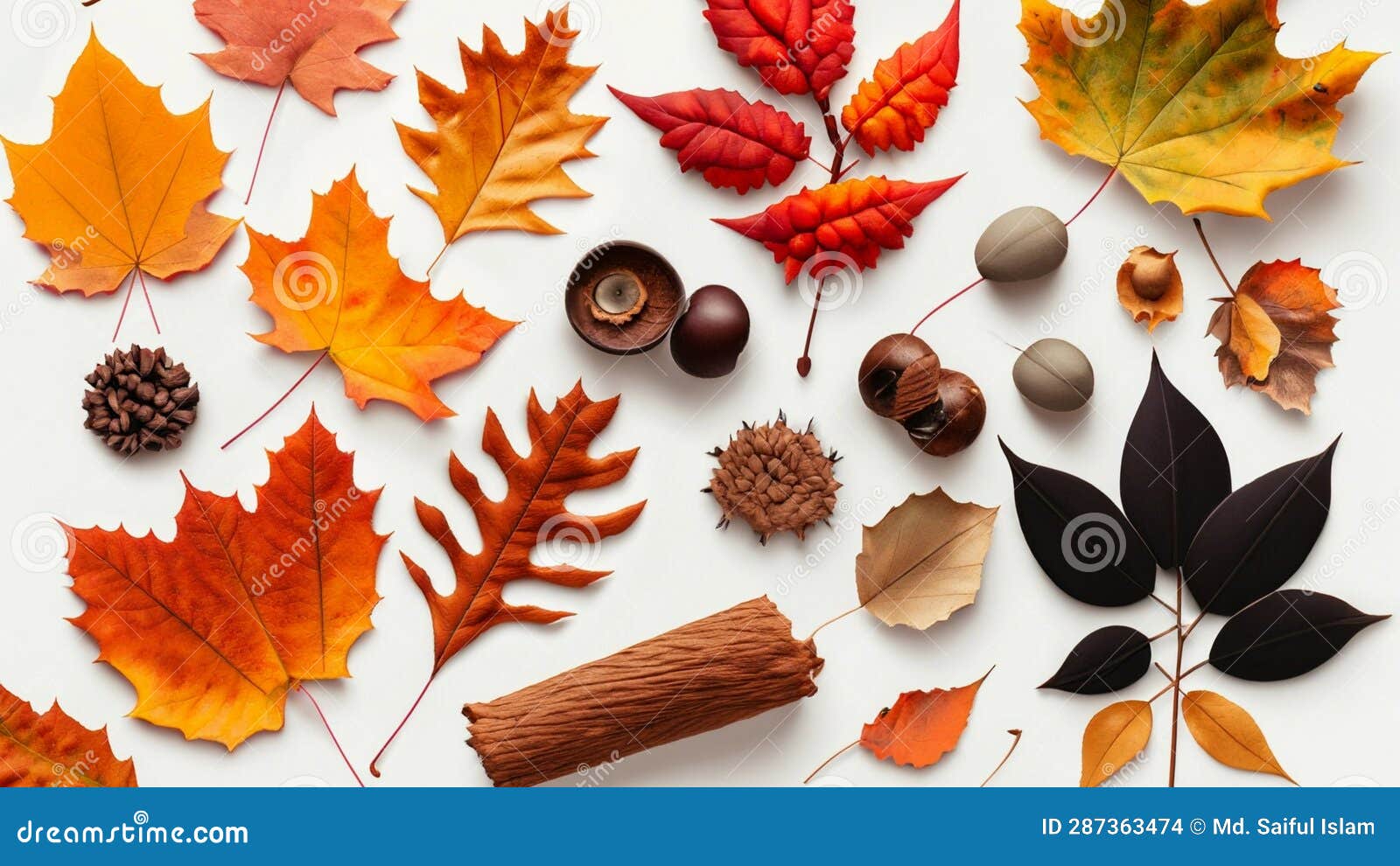 Autumn Flat Lay Background on White Stock Photo - Image of fall ...