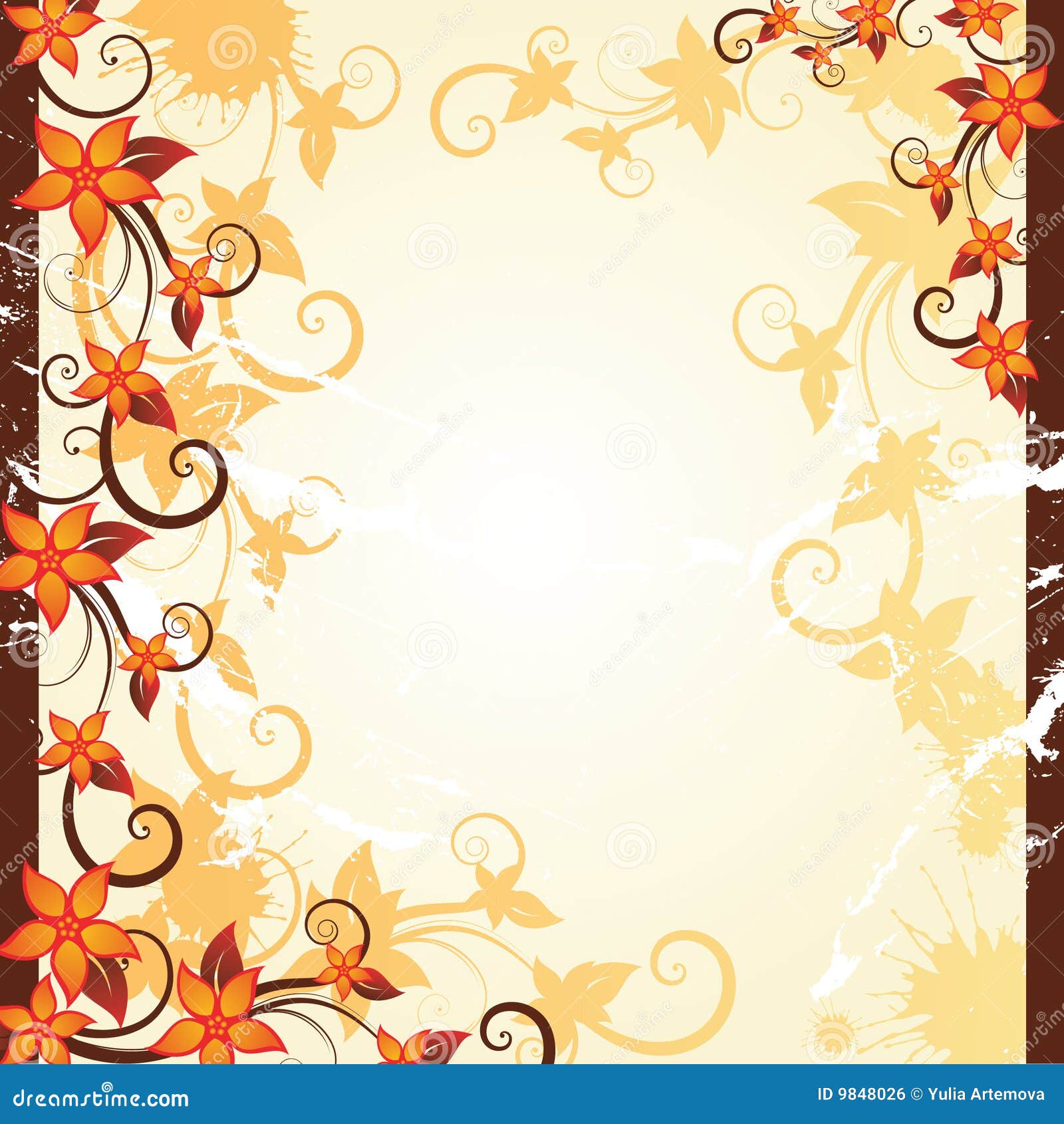 Autumn floral frame stock vector. Illustration of frame - 9848026