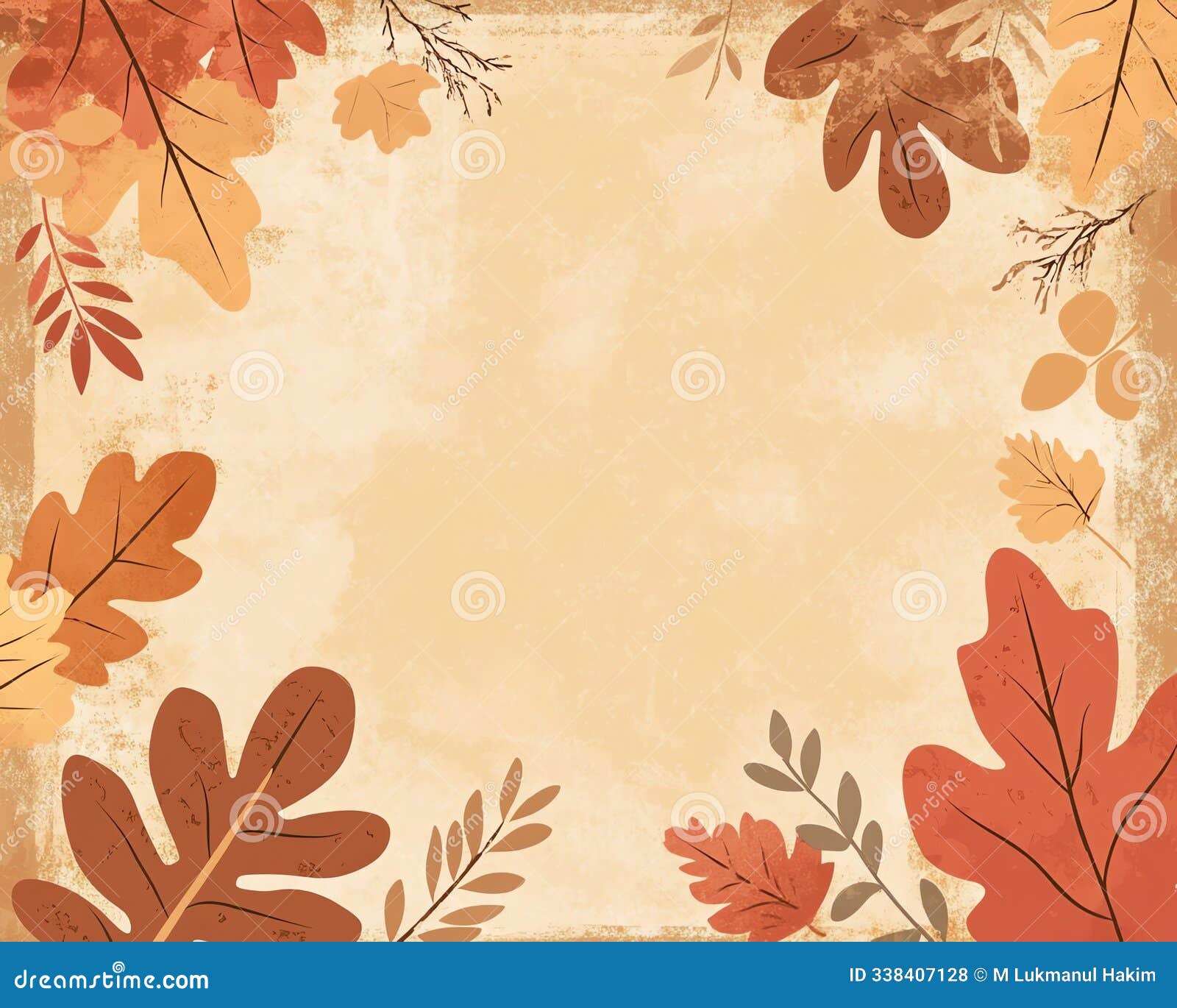 Autumn Floral Frame with Leaf Vector Illustration for Nature Art Design ...