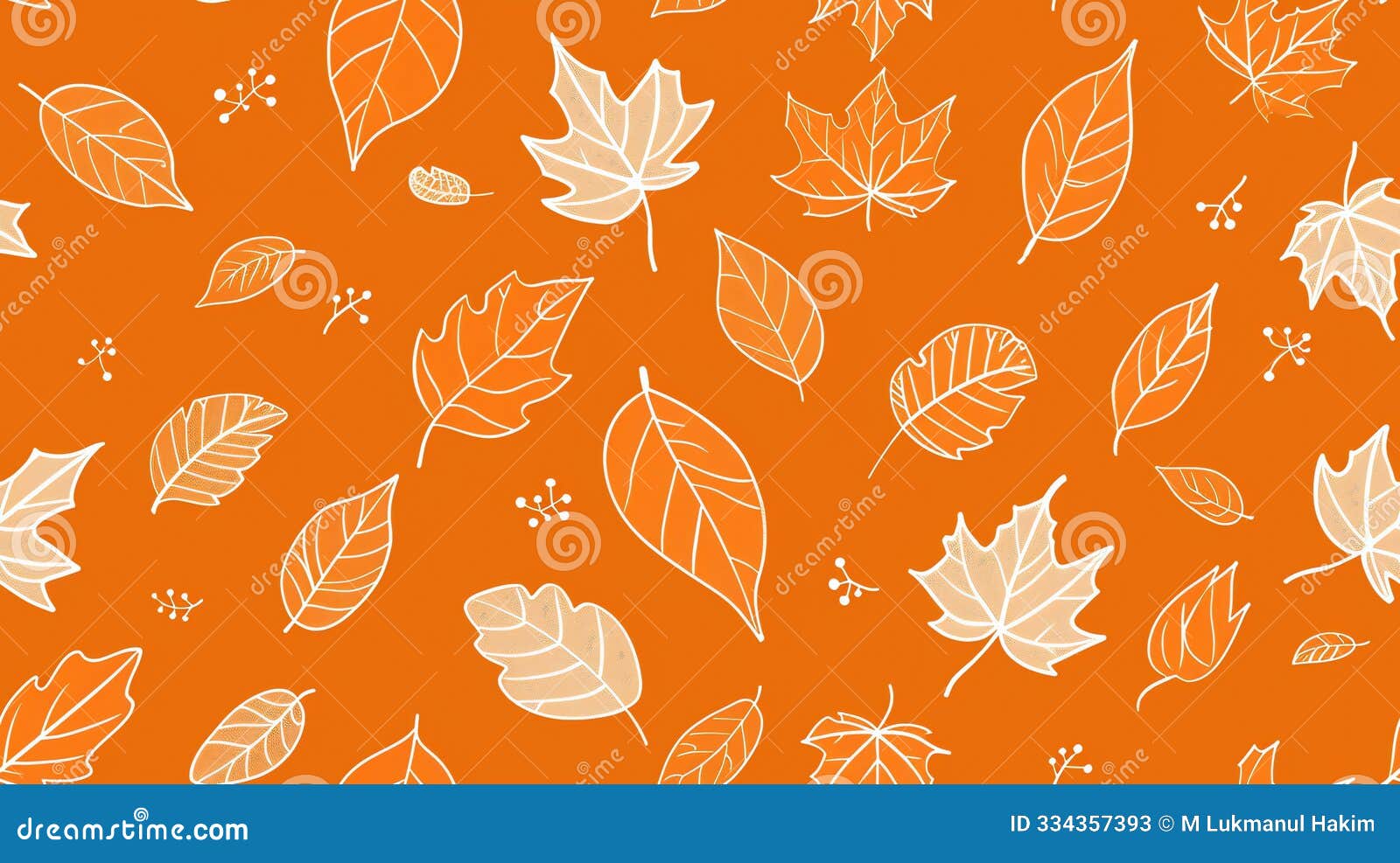 Autumn Floral Vector Seamless Pattern with Leaves for Wallpaper Design ...