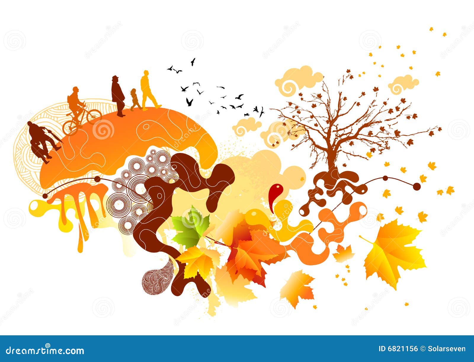 Autumn Flow stock illustration. Illustration of child - 6821156