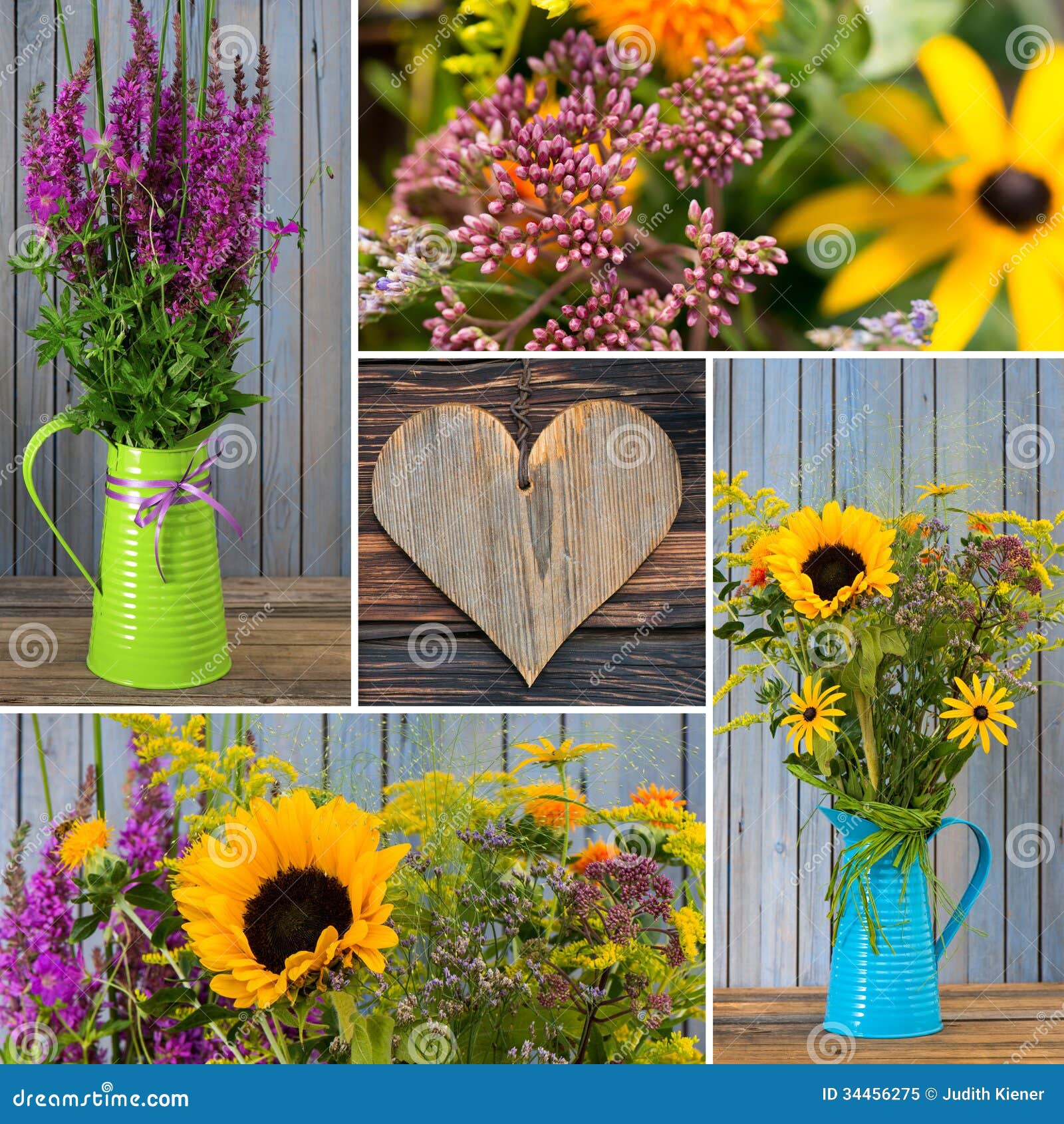 Autumn flowers collage stock image. Image of purple, thanksgiving ...