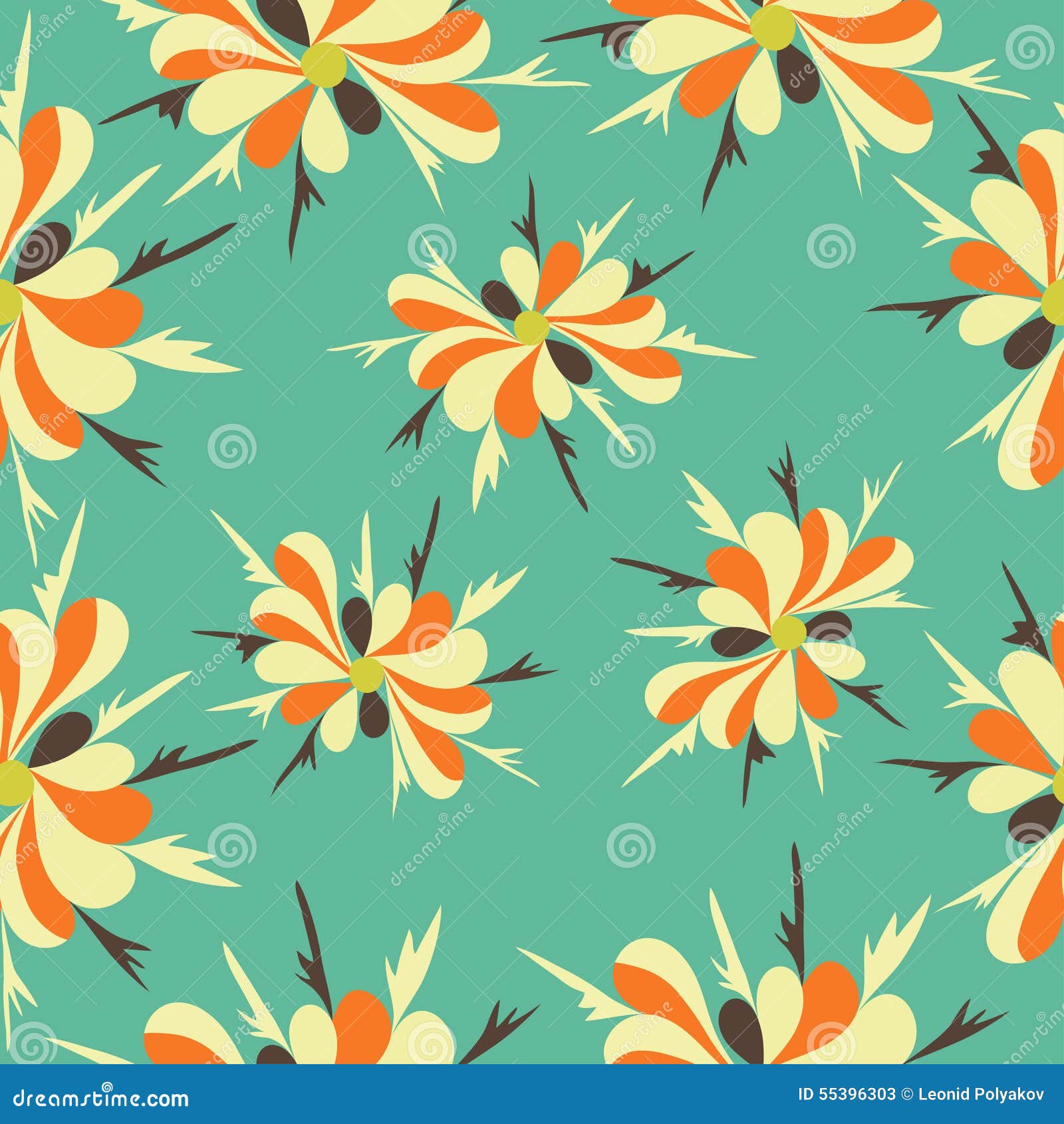 Autumn Flowers Pattern Colorful Abstract Background Stock Vector ...