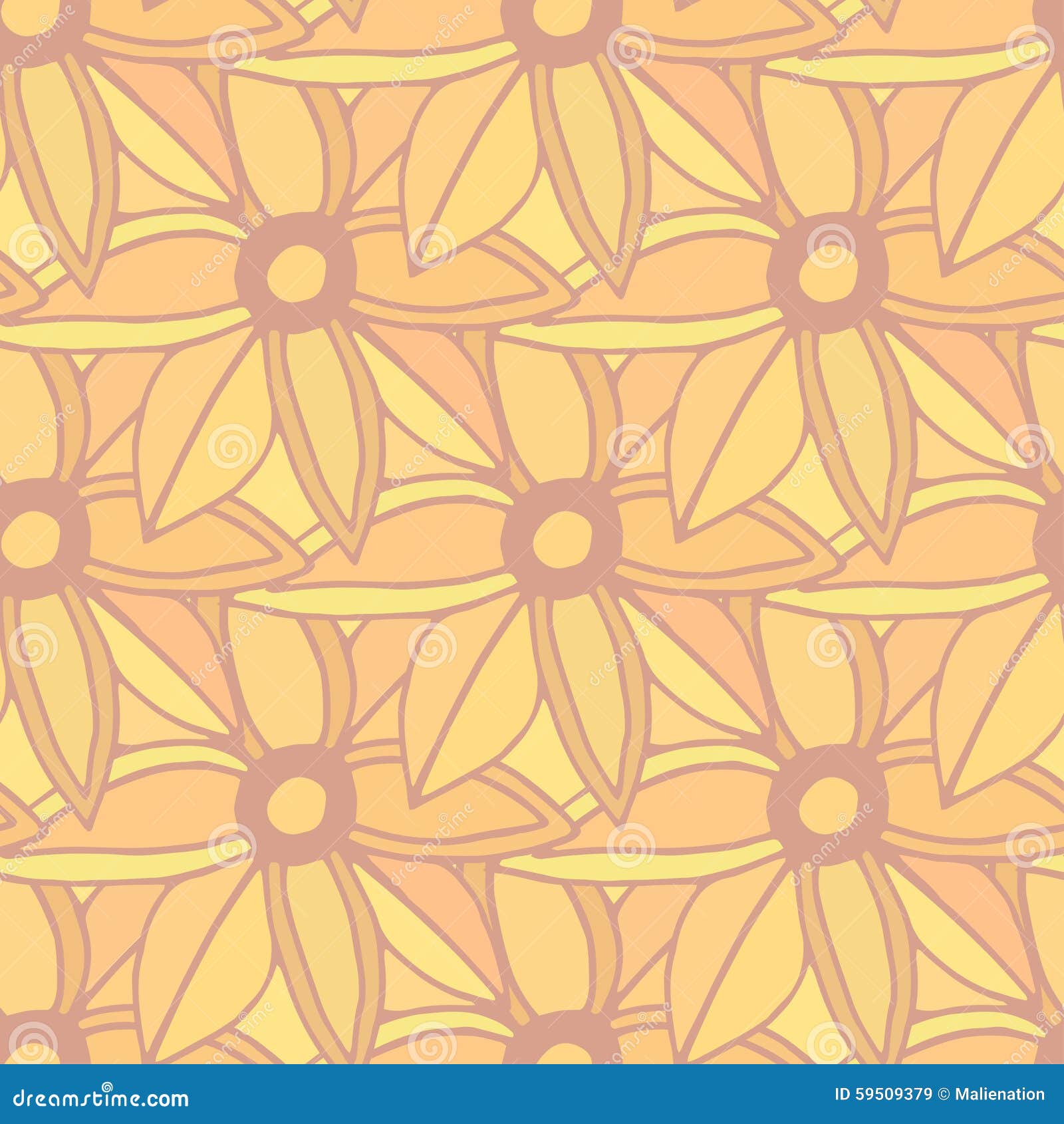 Autumn Flowers Seamless Pattern. Autumn Background. Orange Backdrop ...