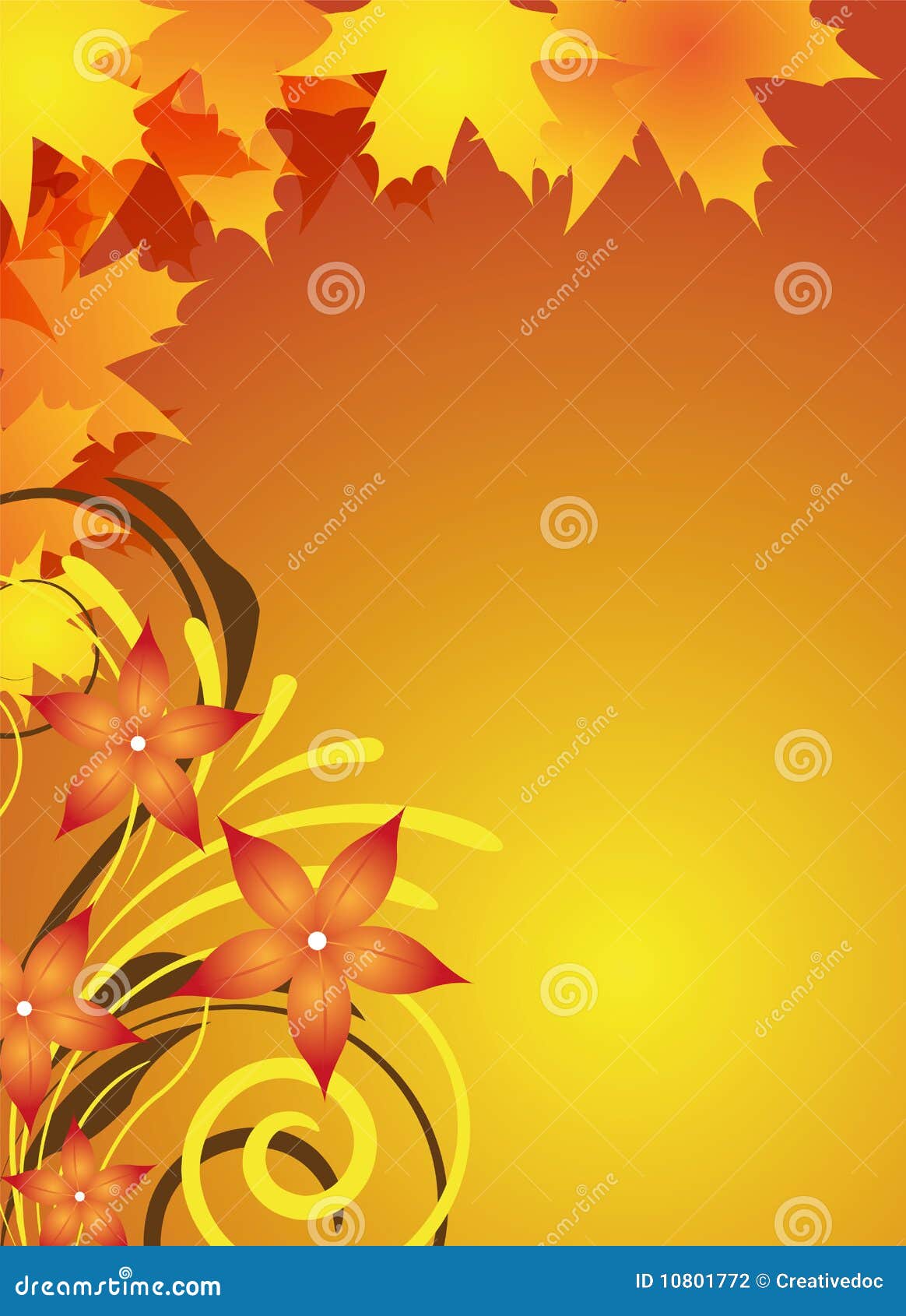 Autumn flyer design stock illustration. Illustration of october - 10801772