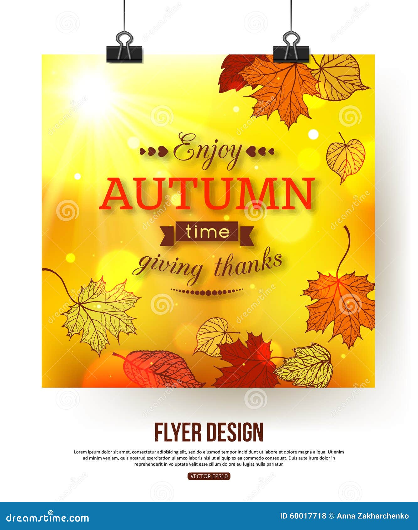 Autumn Flyer with Shining Foliage Stock Vector - Illustration of leaf ...