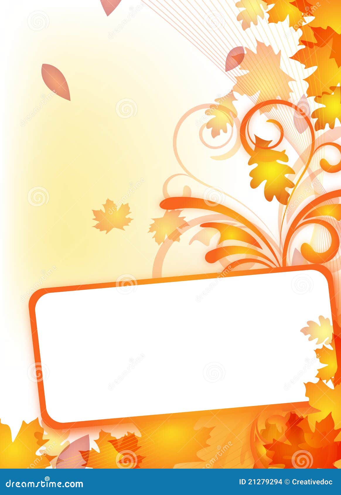Autumn Flyer with Text Frame Stock Vector - Illustration of background ...
