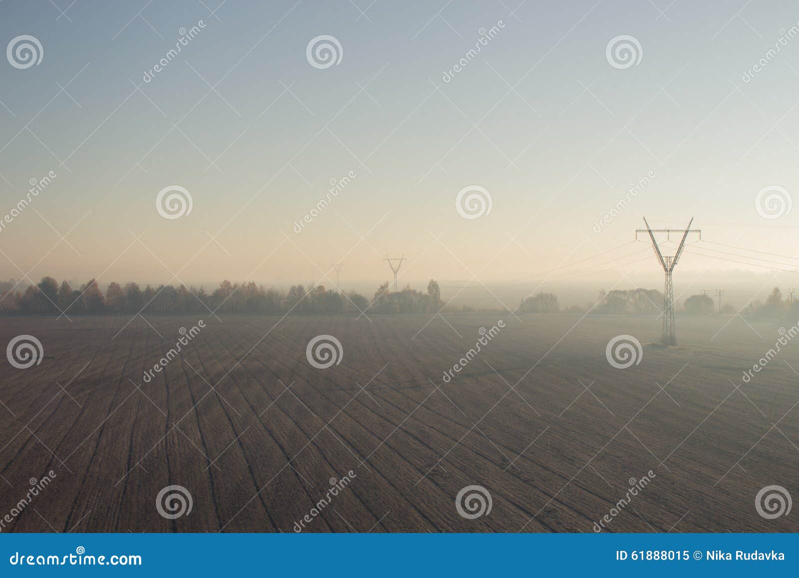 Autumn fog in the field stock image. Image of clouds - 61888015