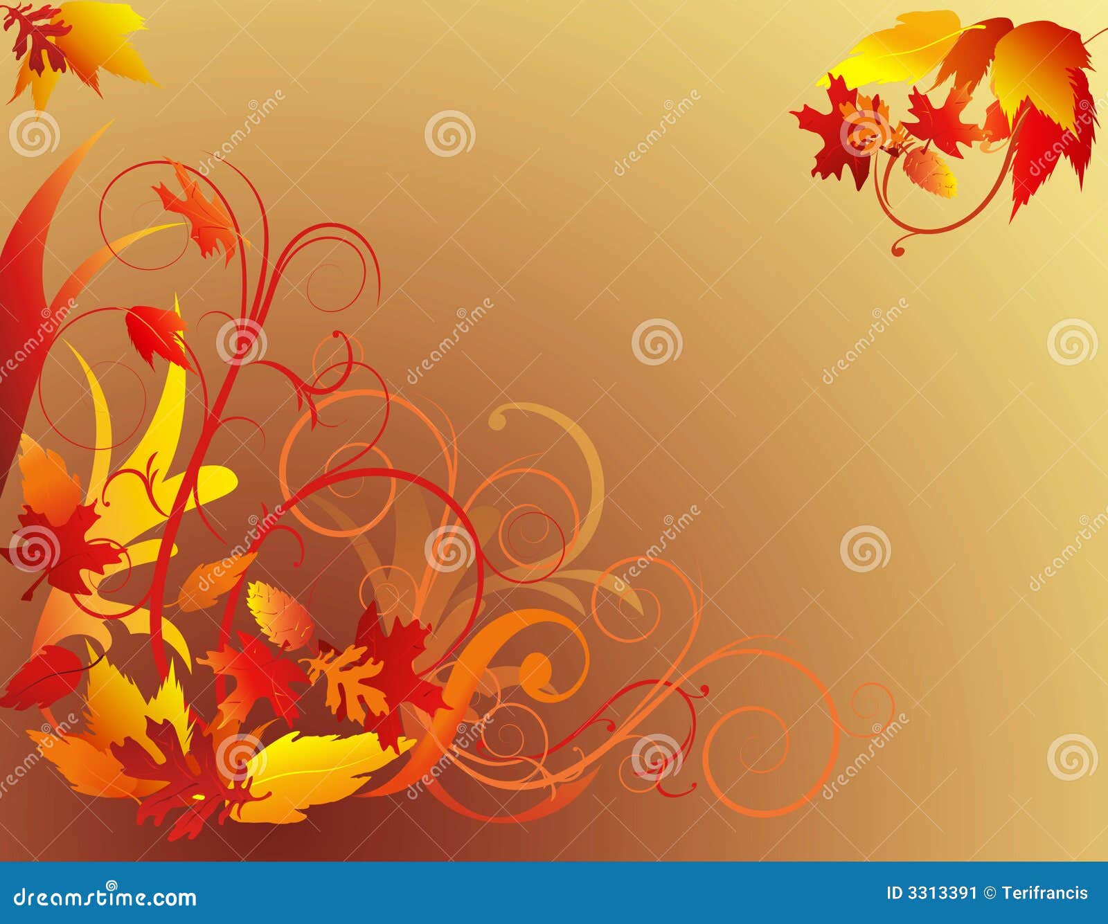Autumn Foliage September Header White Background Cartoon Vector ...