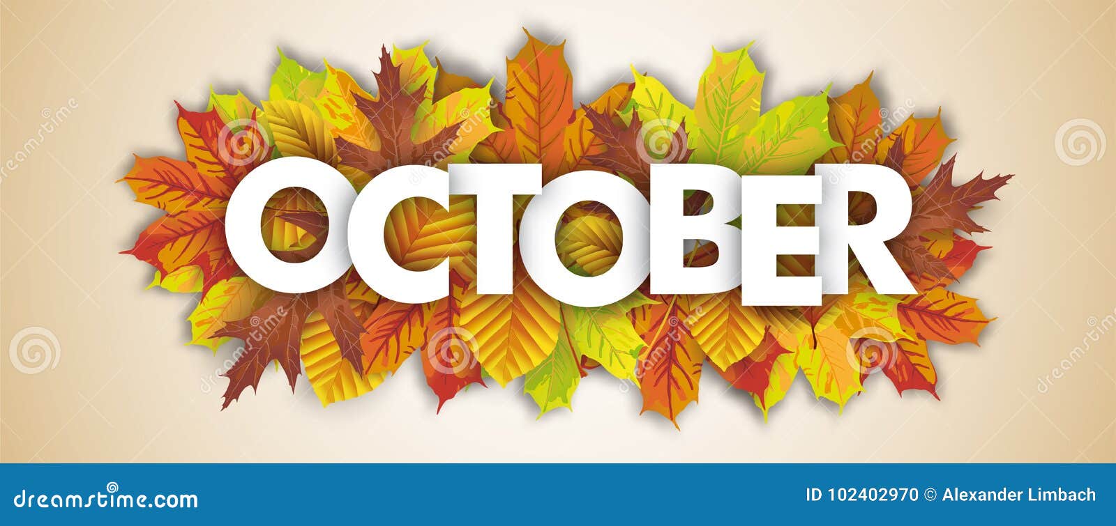 Autumn Foliage October Header Illustration de Vecteur - Illustration du ...