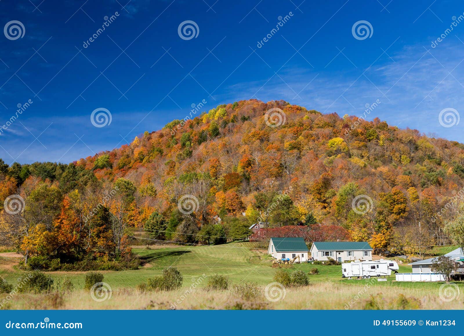 Autumn Foliage in Vermont Countryside Stock Image - Image of orange ...