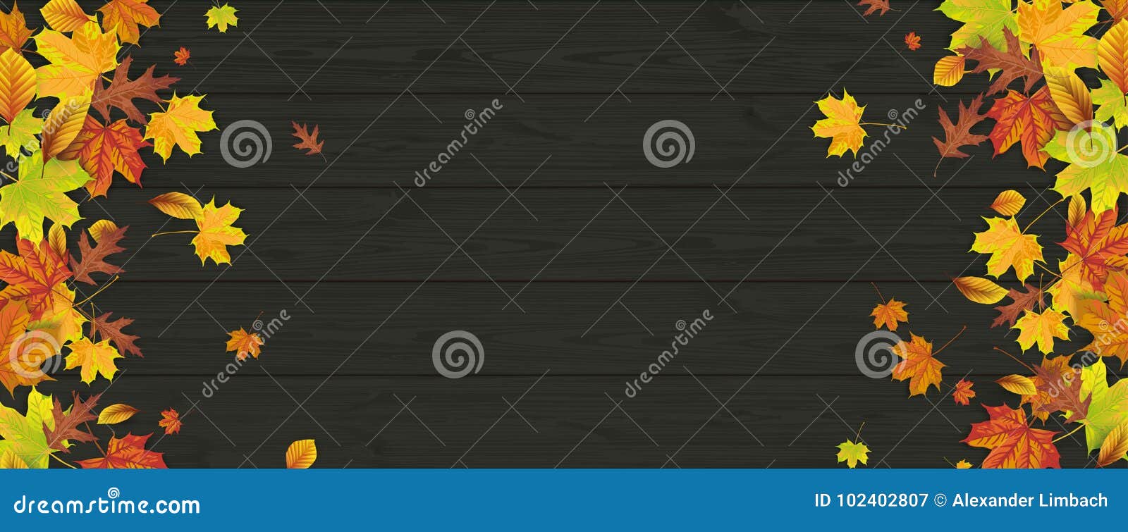 Autumn Foliage Fall Header Wood Stock Illustration - Illustration of ...