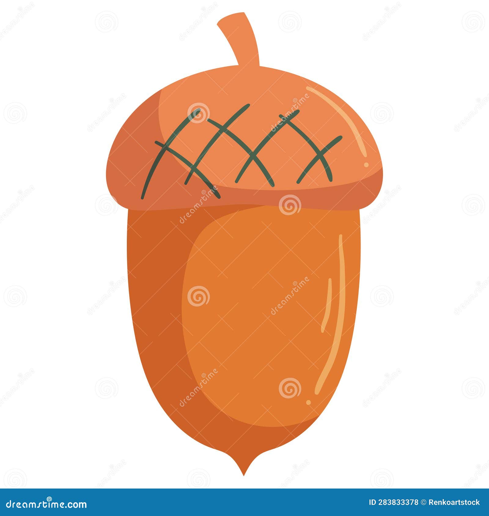 Autumn Forest Acorn Illustration. Oak Tree Stock Vector - Illustration ...