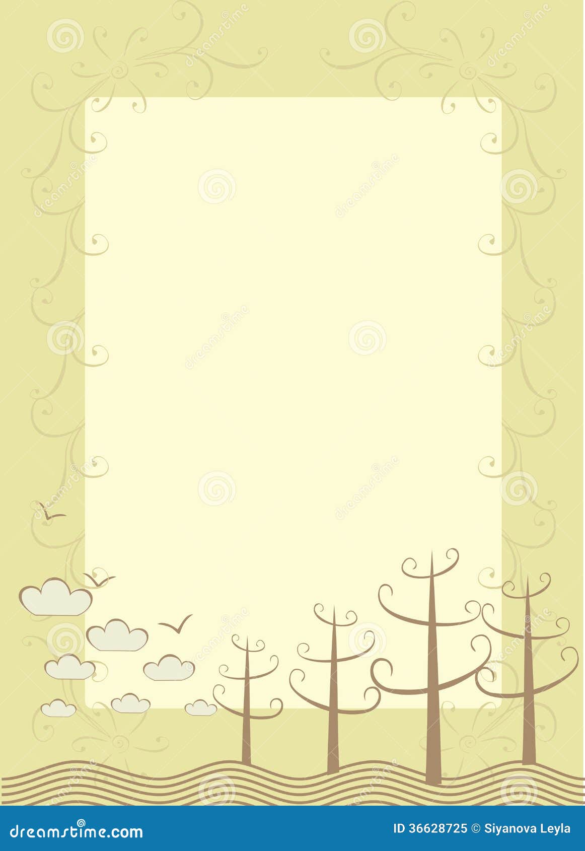Autumn forest frame stock vector. Illustration of biology - 36628725