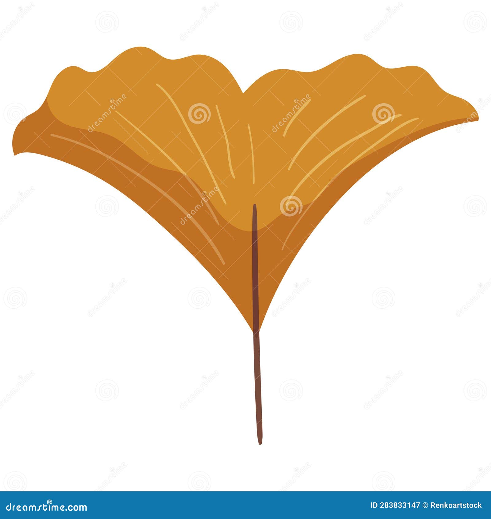 Autumn Forest Gingo Yellow Leaf Illustration Stock Vector ...