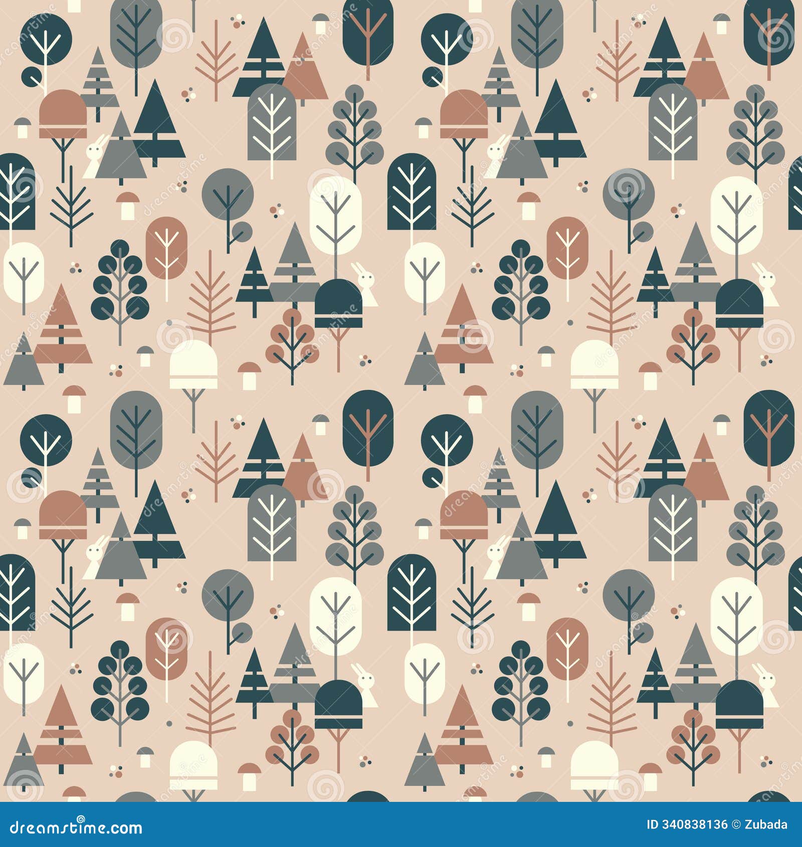 Simple Scandinavian Tree Pattern Vector Illustration | CartoonDealer ...