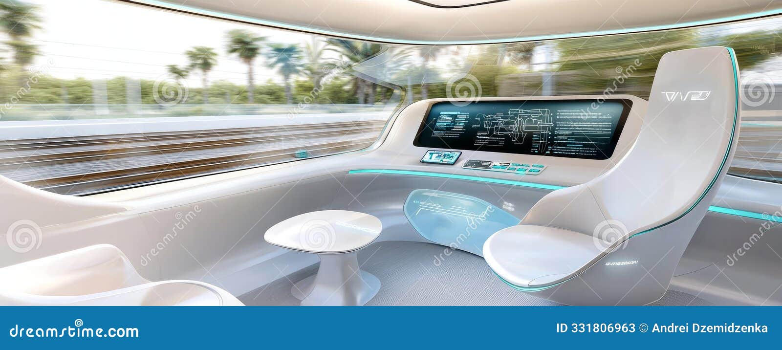 An Autumn Forest View from the Cockpit of a High-speed Train at Sunset ...