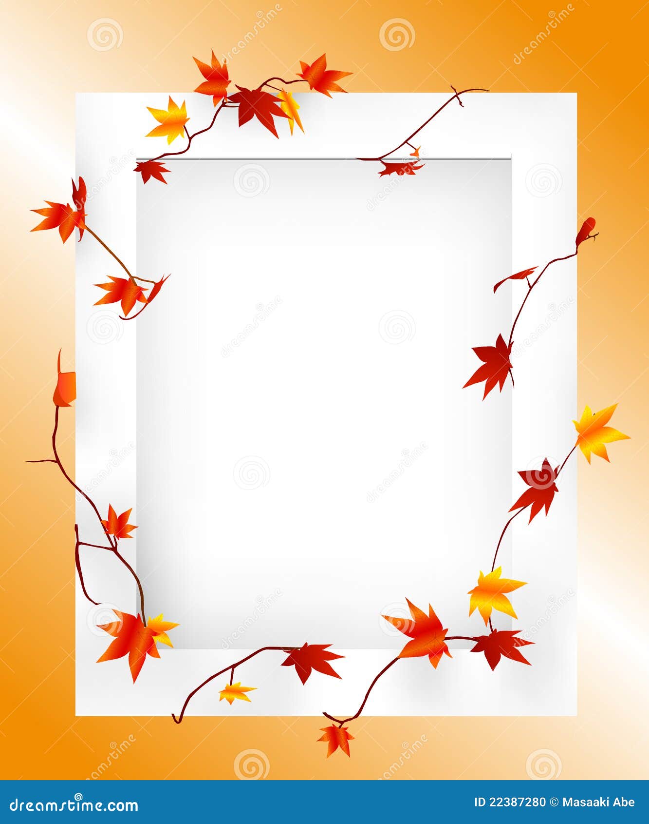 Autumn frame stock vector. Illustration of maple, plants - 22387280