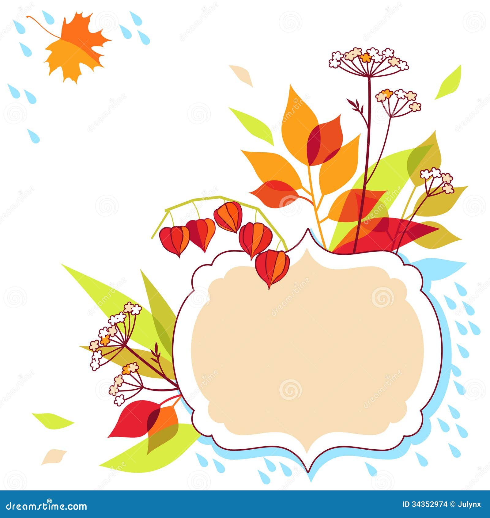 Autumn frame design stock vector. Illustration of retro - 34352974
