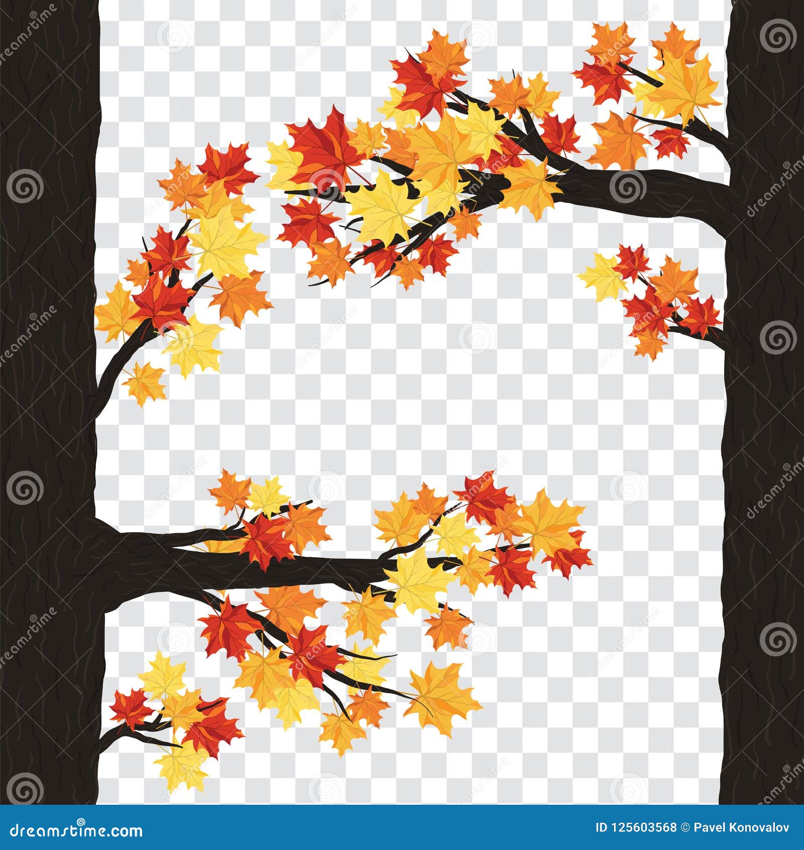 Maple Leaves on Transparency Grid Stock Vector - Illustration of ...