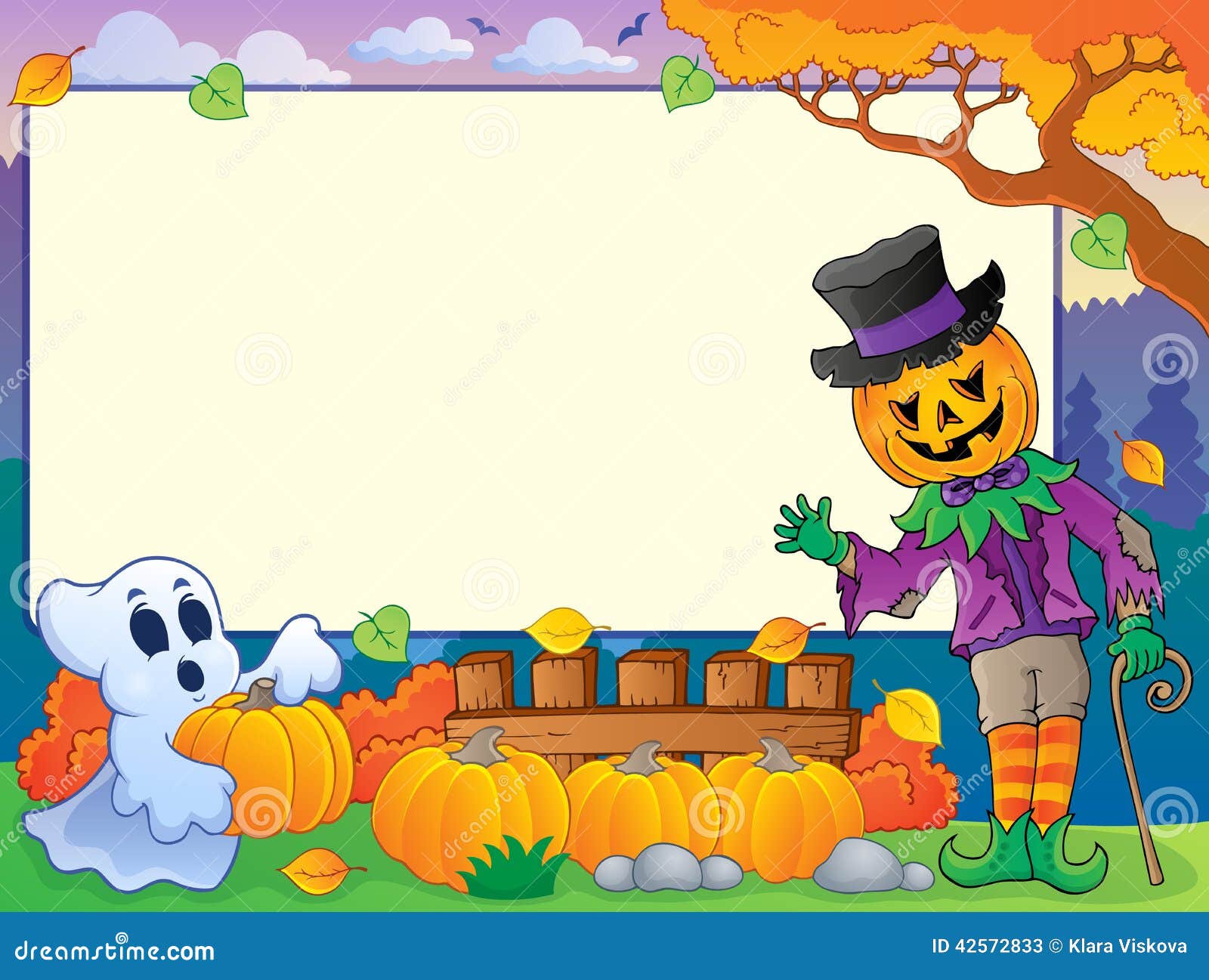 Autumn Frame with Halloween Theme 4 Stock Vector - Illustration of ...
