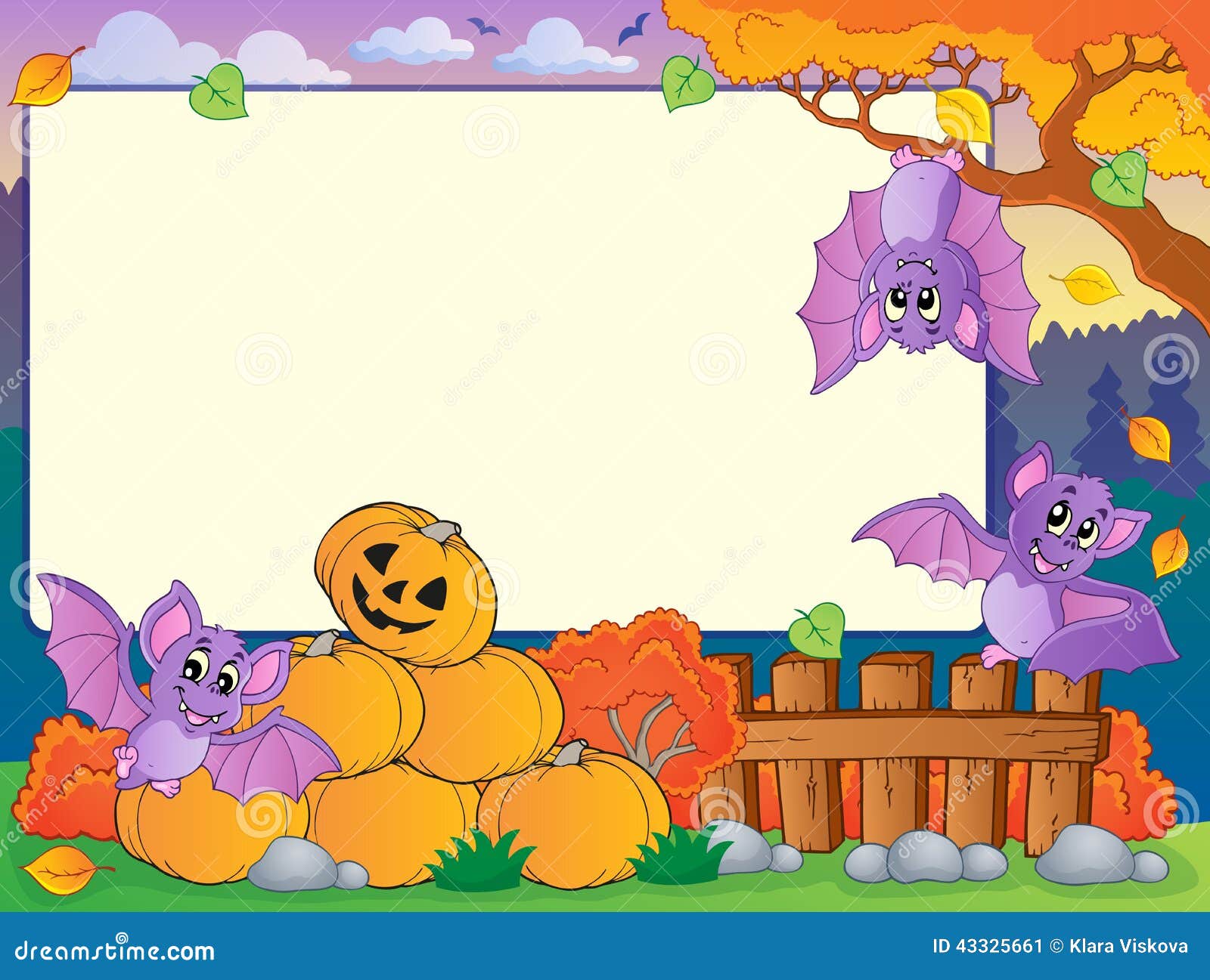 Autumn Frame with Halloween Theme 7 Stock Vector - Illustration of ...