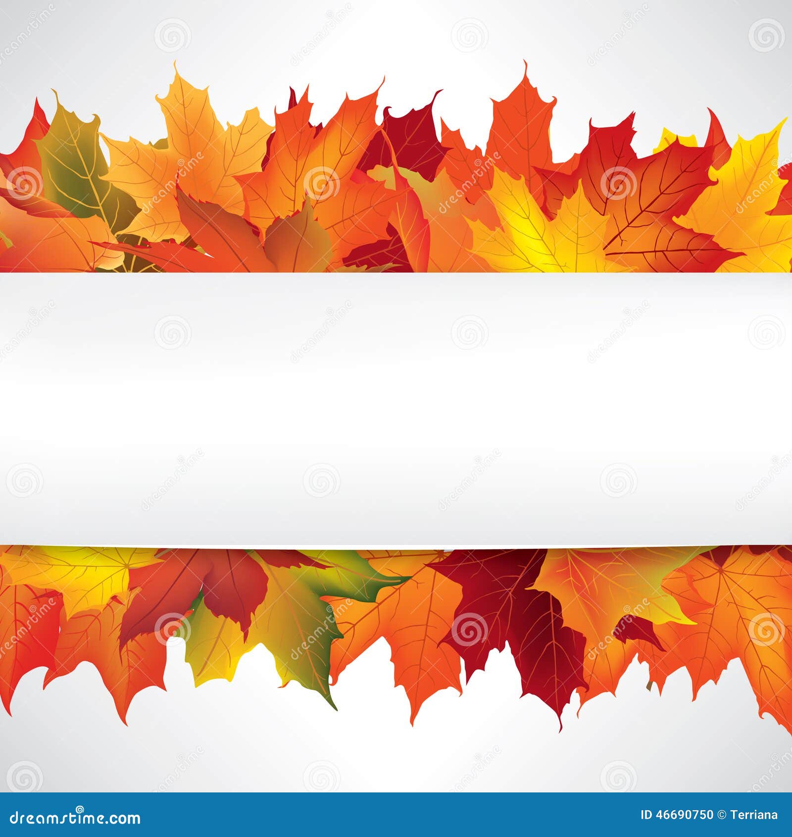 Autumn Frame with Leaves. Fall Background with Copy Space. Stock ...