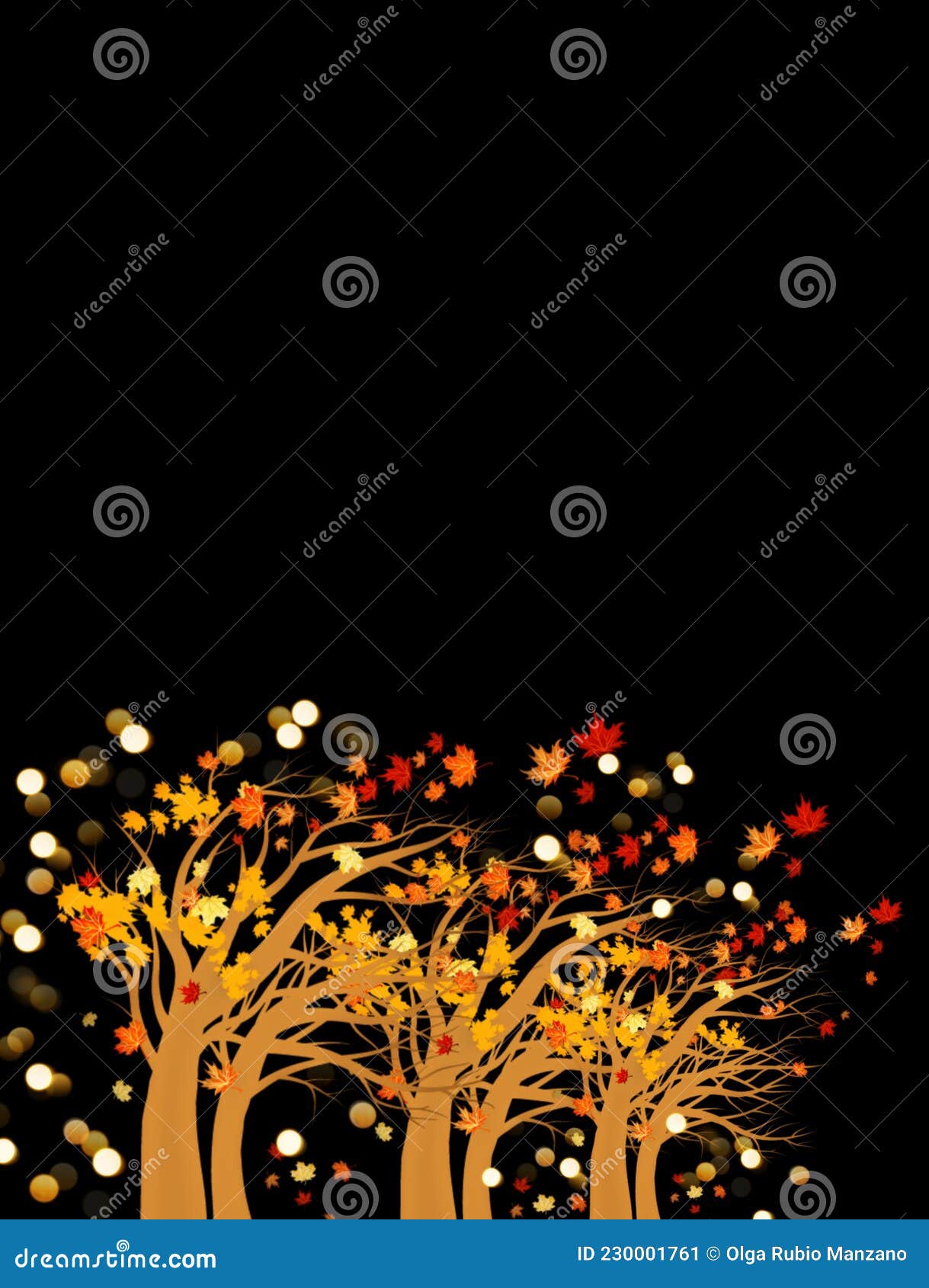 Autumn Frame with Leaves Isolated in Color Gradient Background Stock ...