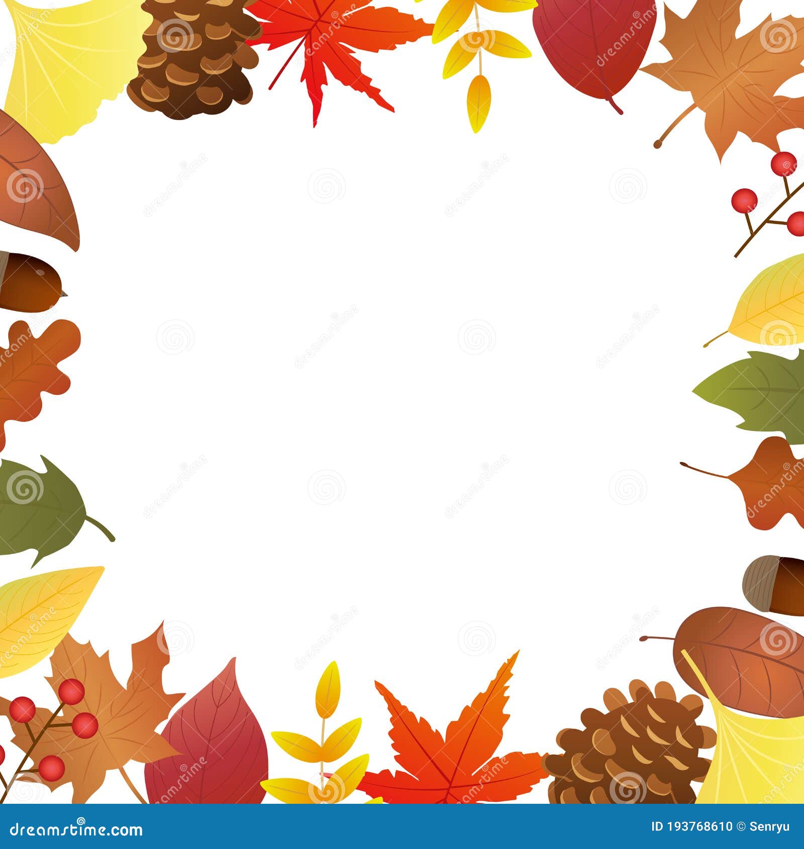 Autumn frame material stock vector. Illustration of greeting - 193768610