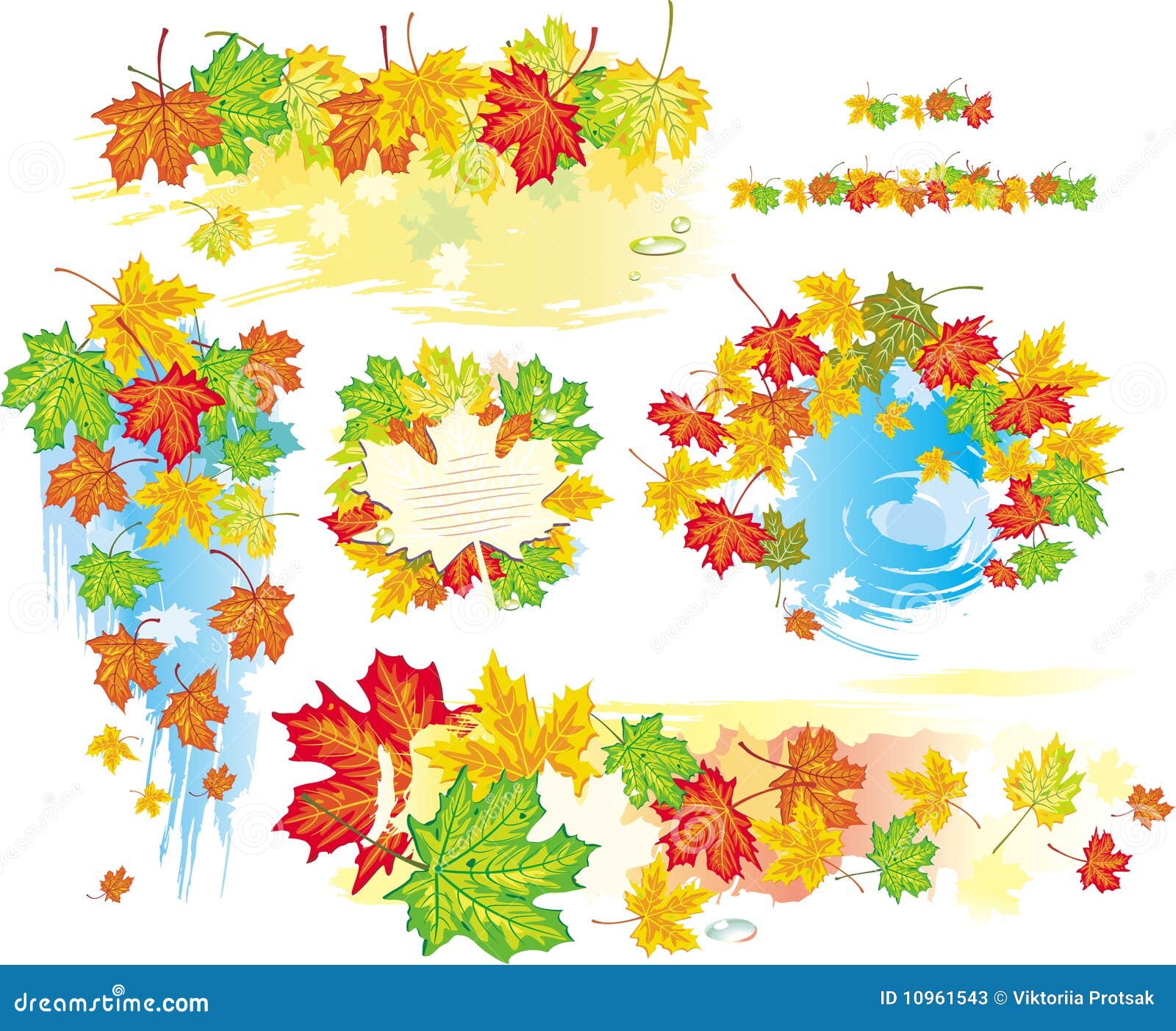Autumn Frames And Banners From Leaves Cartoon Vector | CartoonDealer ...