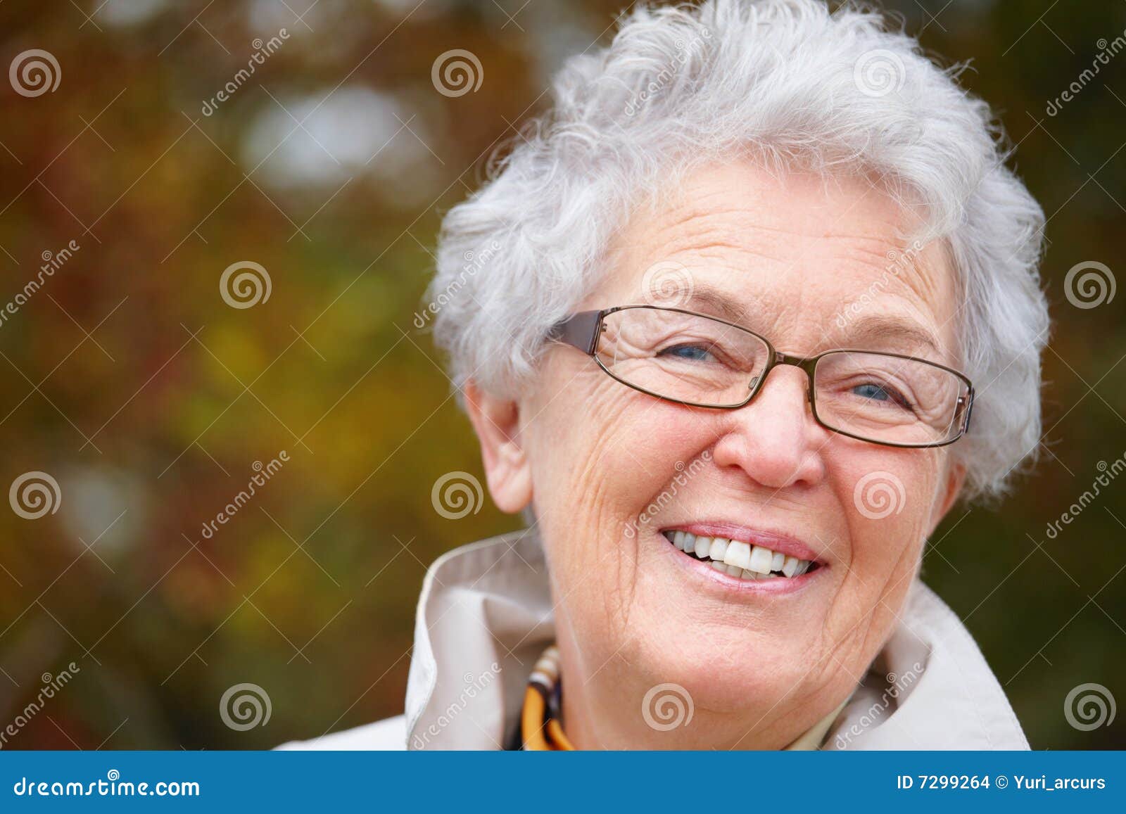 Autumn - Friendly Older Woman with Copyspace Stock Photo - Image of ...