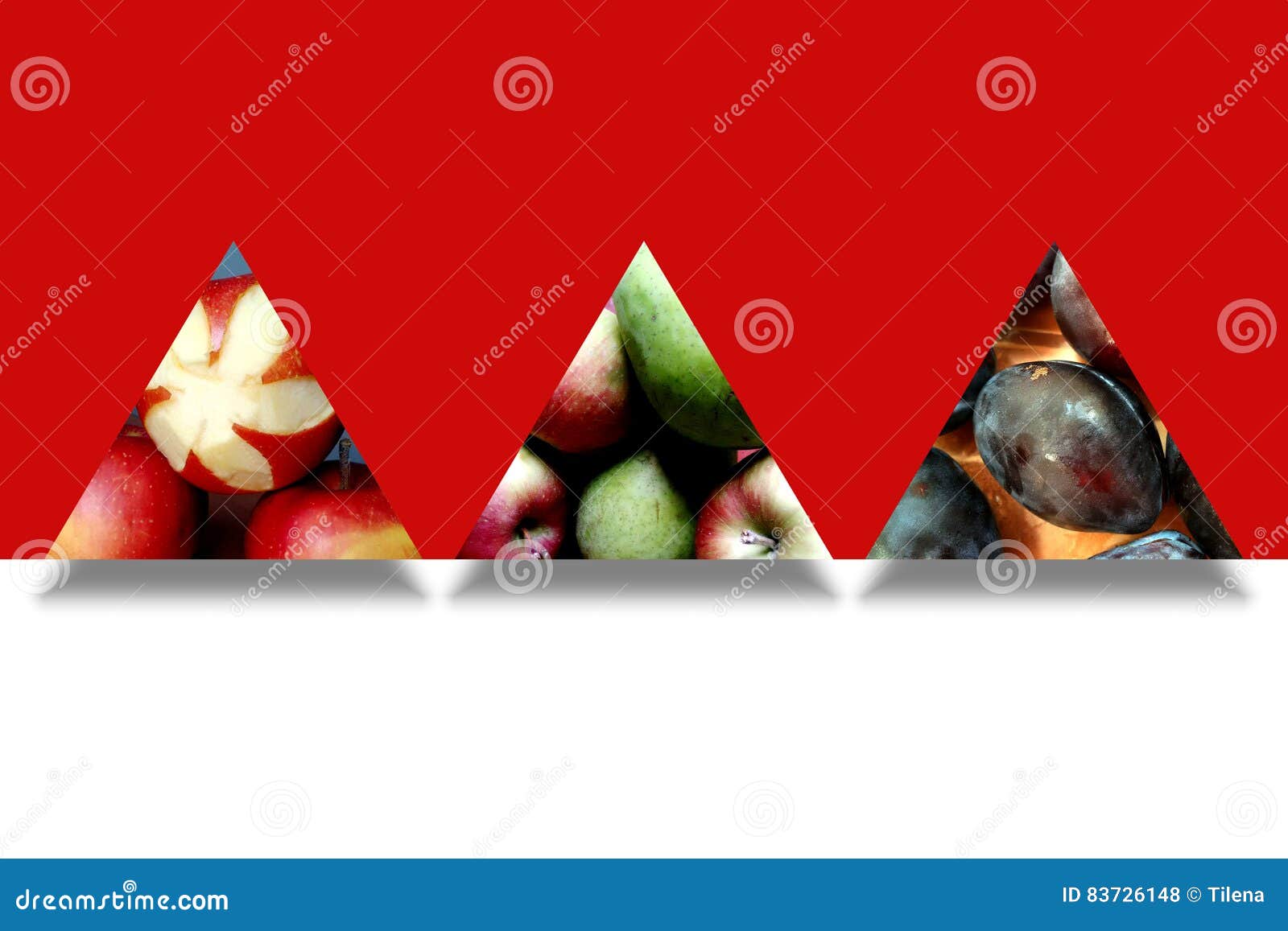 Autumn Fruits Inside Three Abstract Triangles Stock Photo - Image of ...