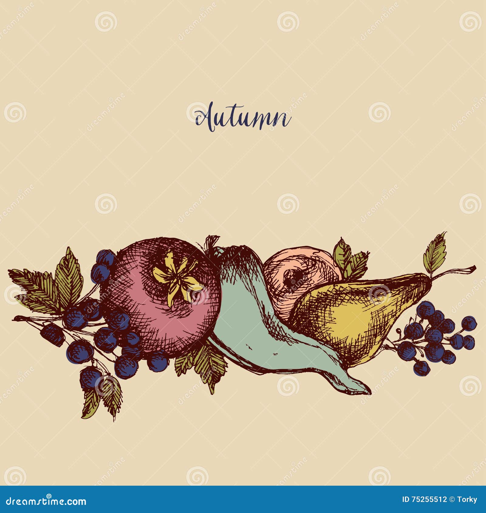 Autumn Fruits Harvest Flat Vector Illustration. Old Farmer And Little ...