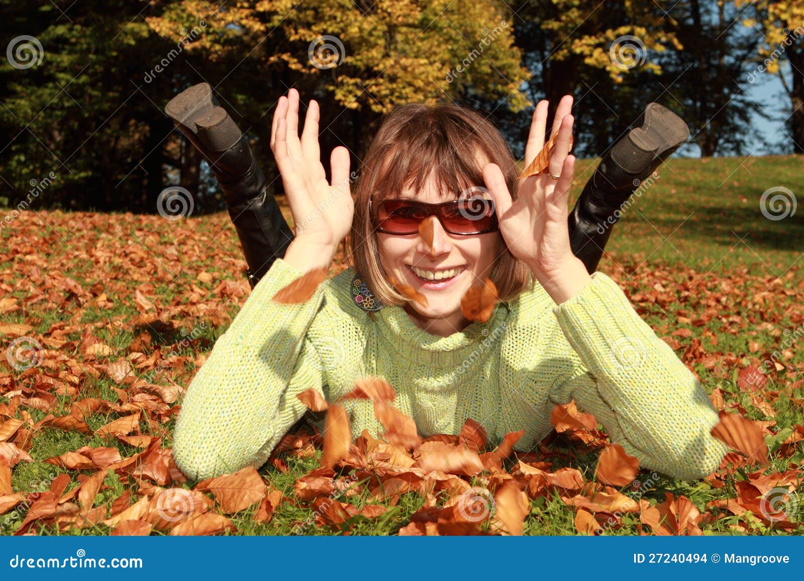 Autumn fun stock photo. Image of color, model, beauty - 27240494