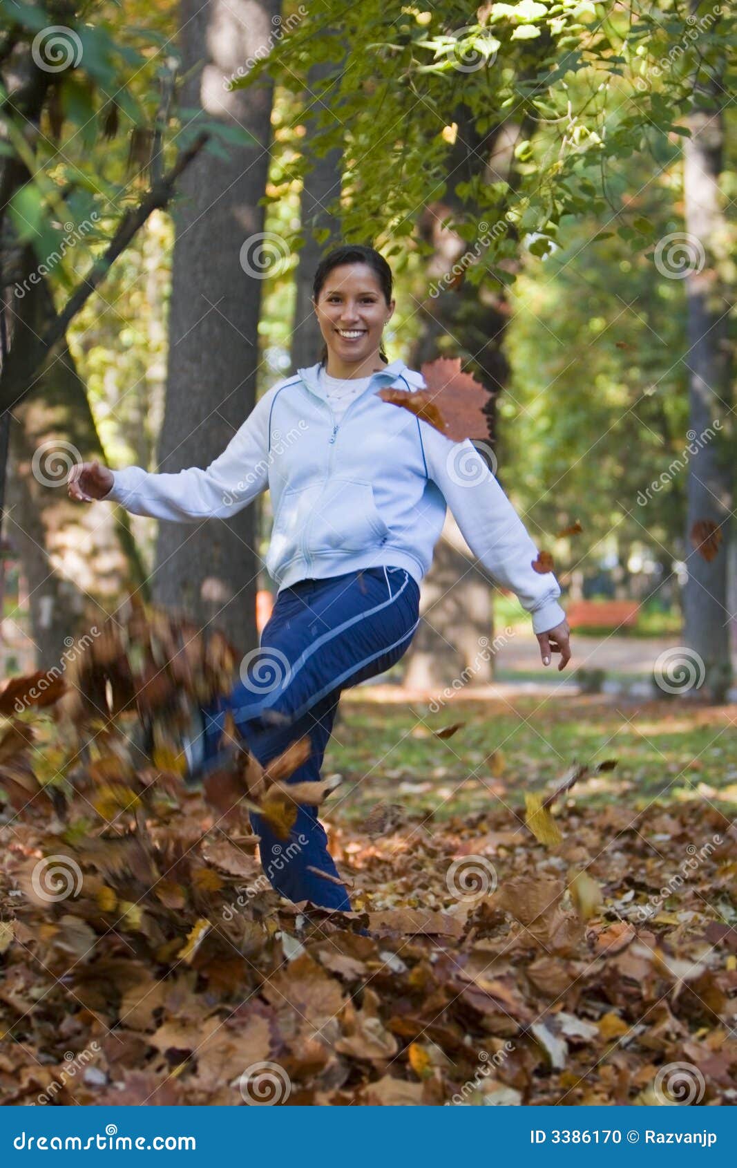 Autumn fun stock photo. Image of active, leaves, autumn - 3386170