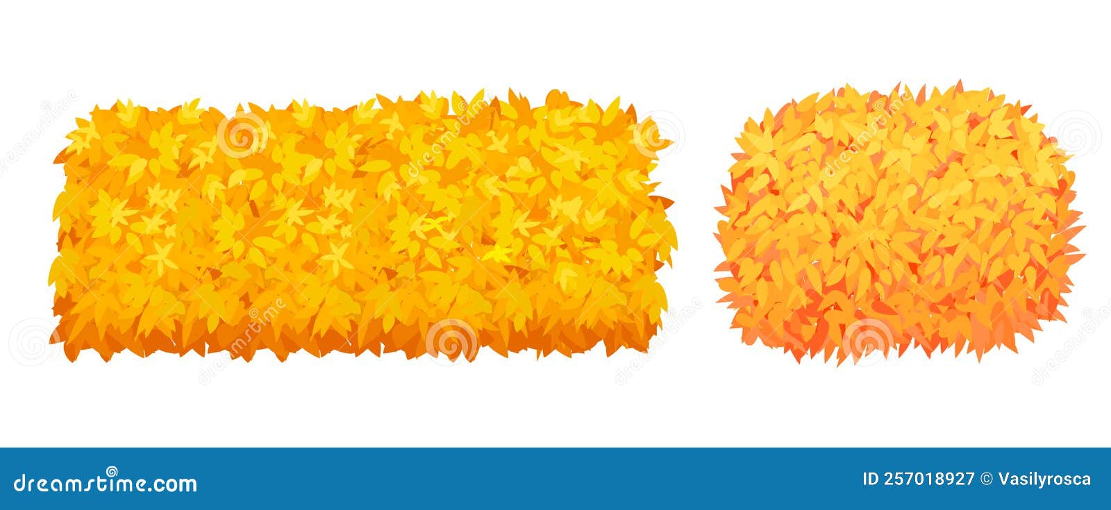 Autumn Garden Bush, Tree Cartoon Shrub Grass Bush Fall Flat Icon Stock ...