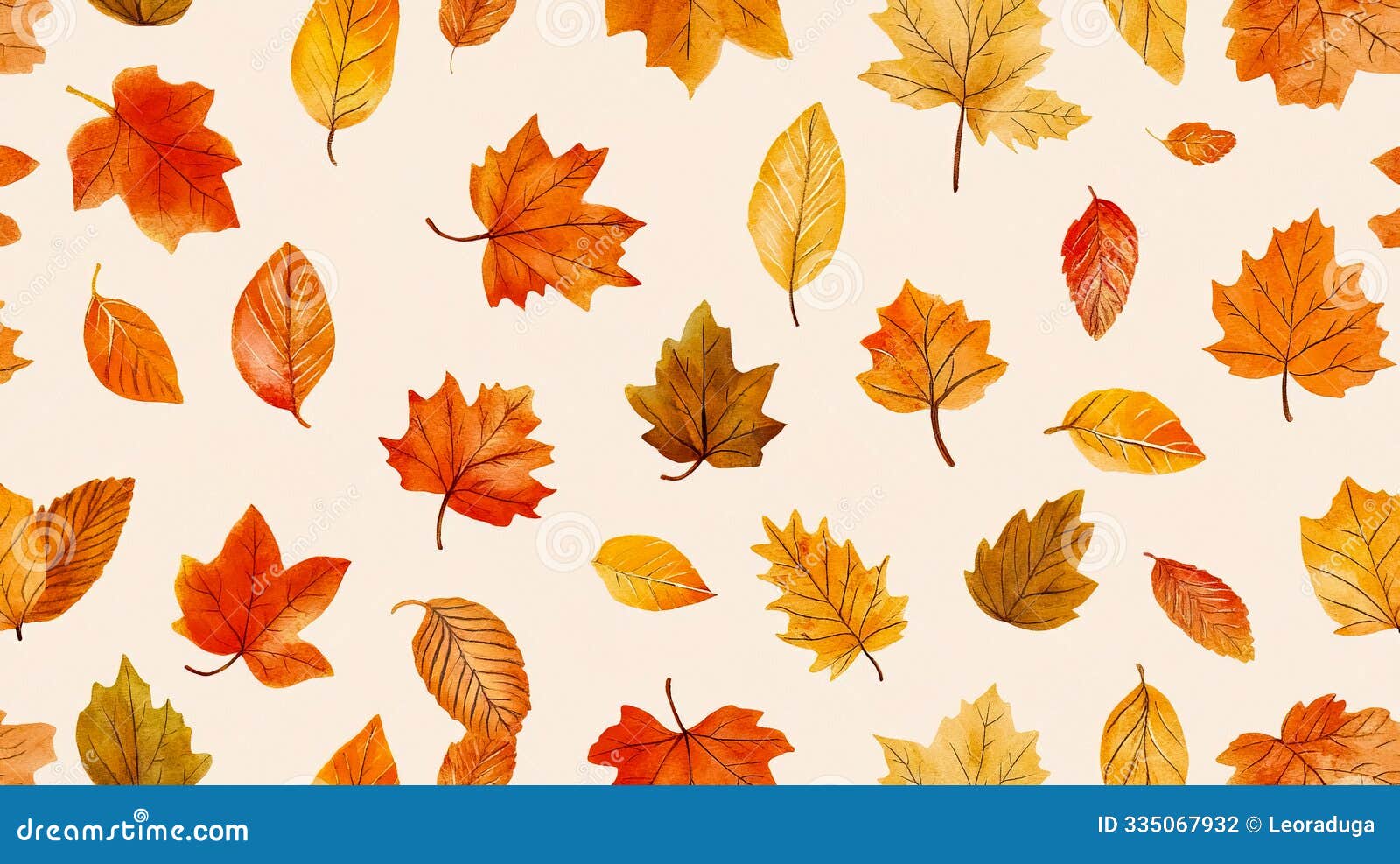 Autumn Gift Wrap Pattern, Printable, Plain Background, Autumn Leaves ...