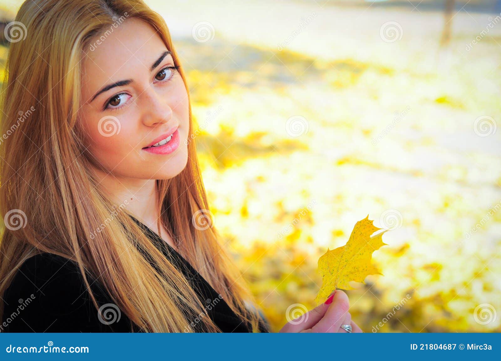 Autumn girl stock image. Image of nature, happy, female - 21804687